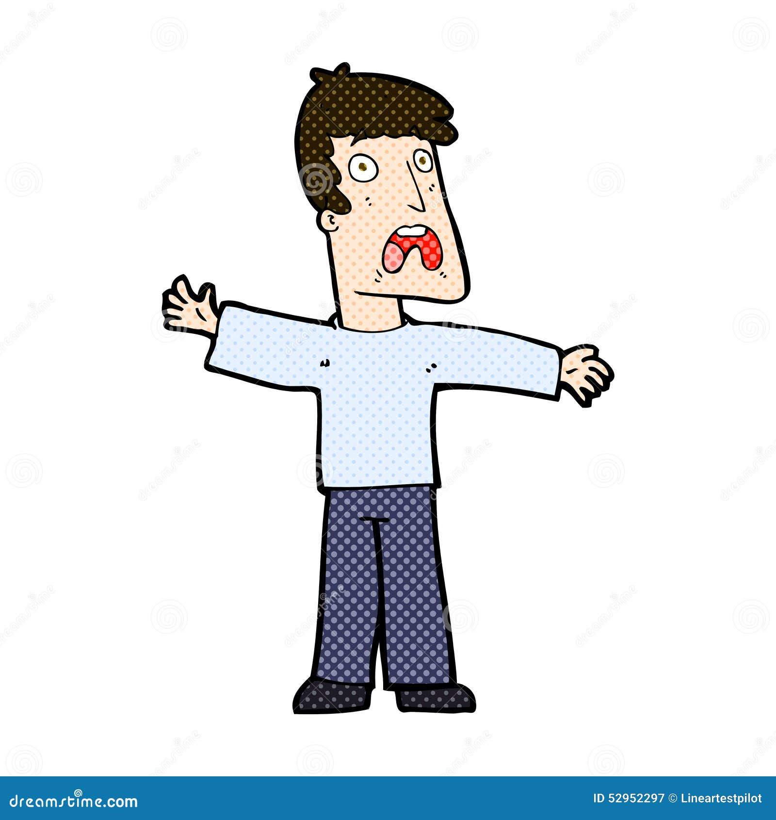 Comic Cartoon Frightened Man Stock Illustration - Illustration of ...