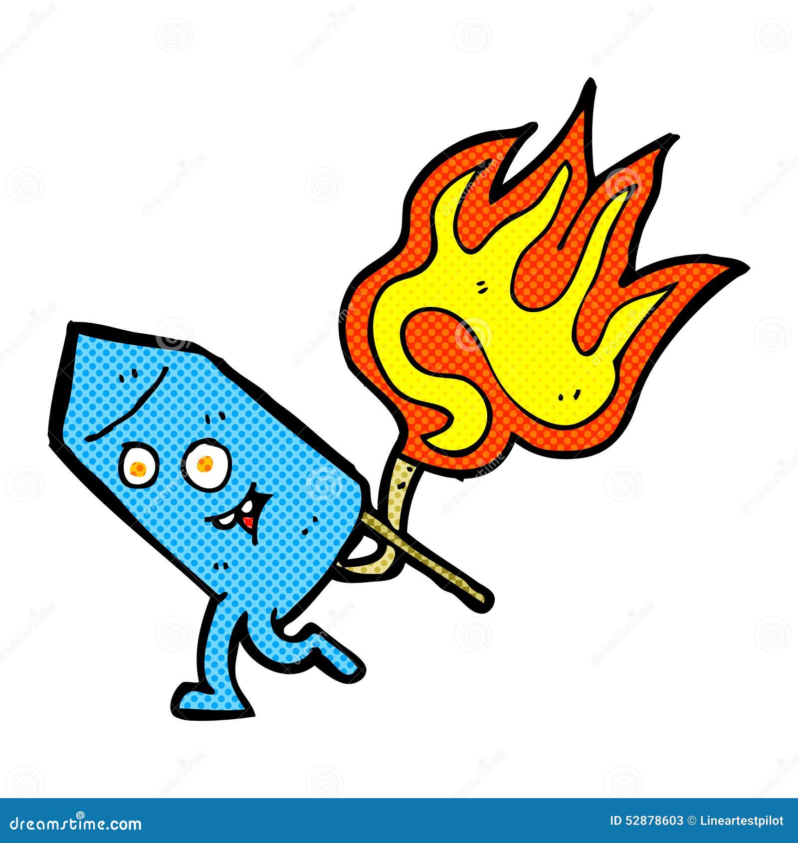Comic Cartoon Funny Firework Character Stock Illustration ...