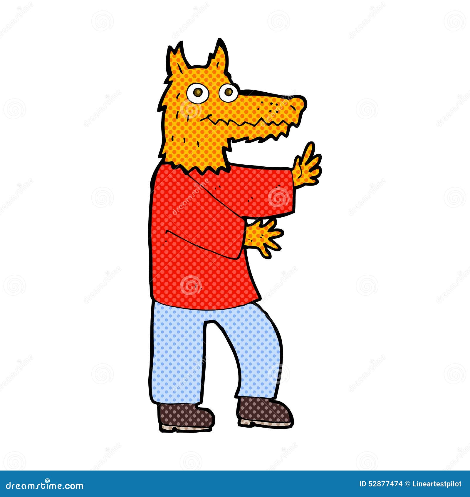 Comic Cartoon Funny Fox Man Stock Illustration - Illustration of ...