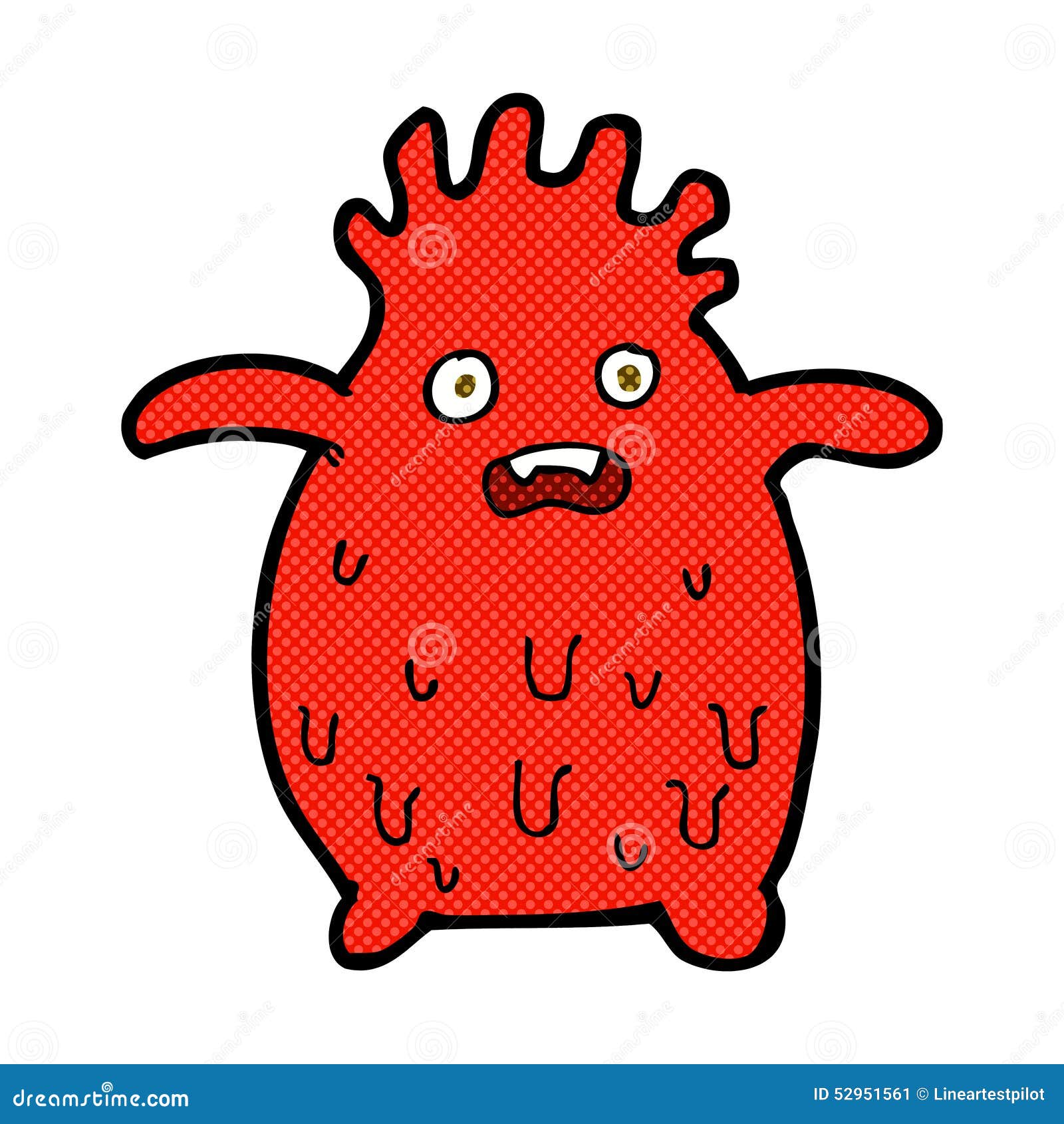 Comic Cartoon Funny Slime Monster Stock Illustration - Illustration of ...