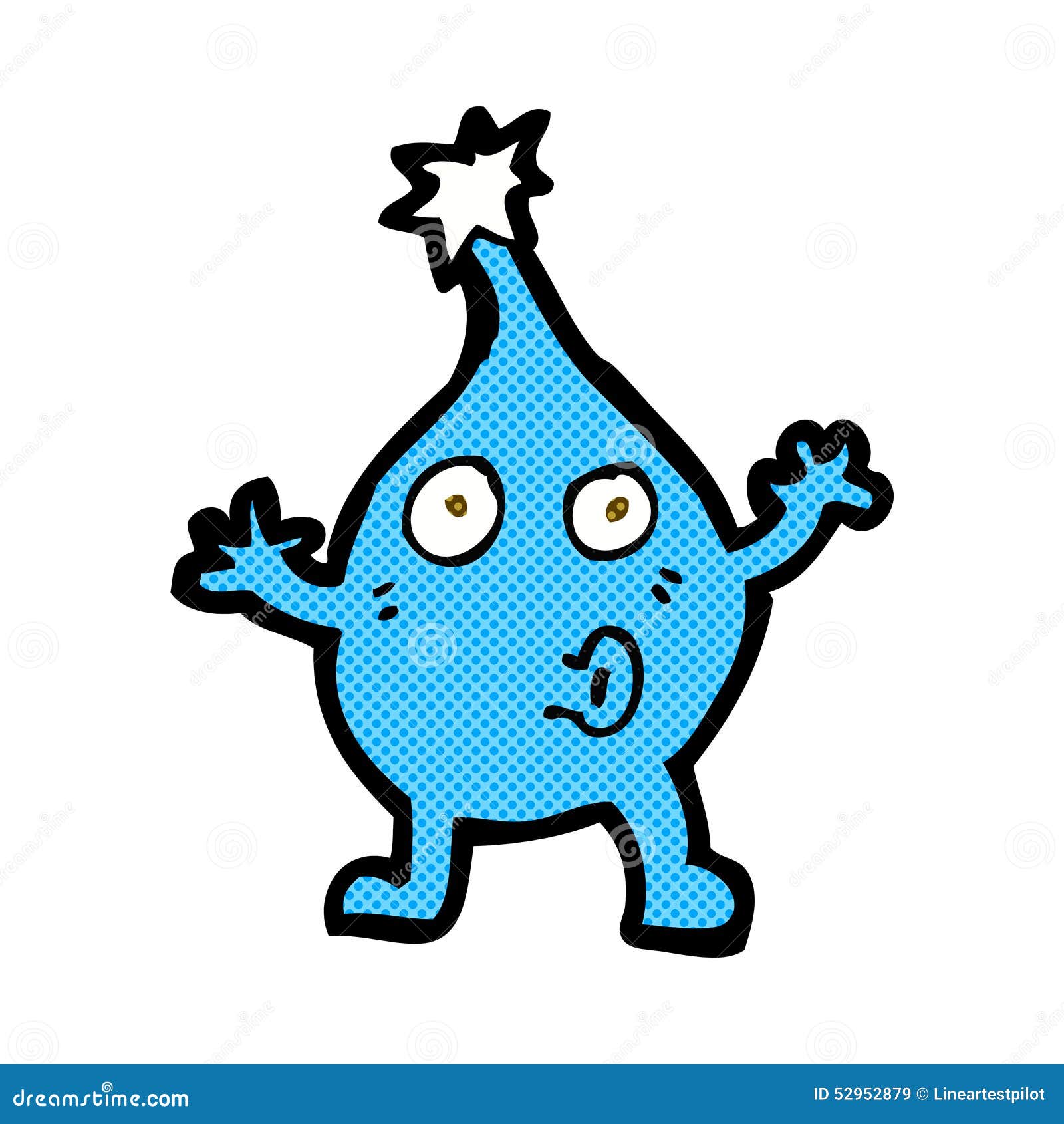Comic Cartoon Funny Water Drop Character Stock Illustration ...