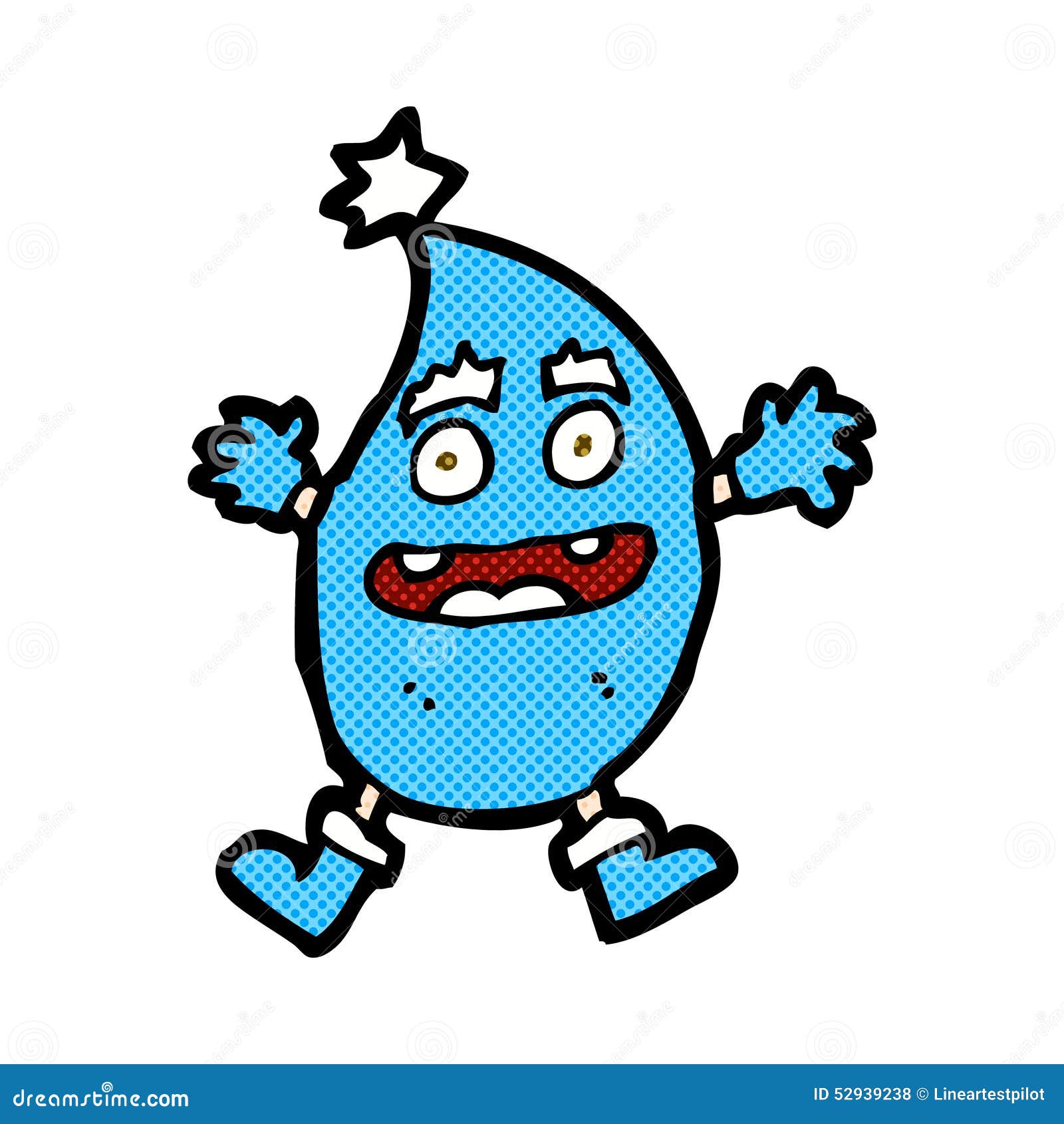 Comic Cartoon Funny Water Drop Creature Stock Illustration ...