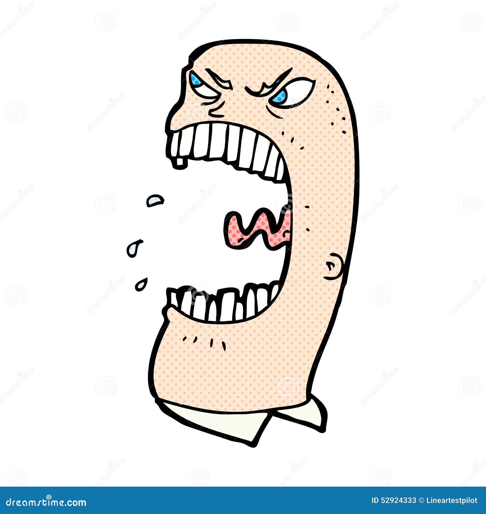 Comic Cartoon Furious Man Shouting Stock Illustration - Illustration of ...