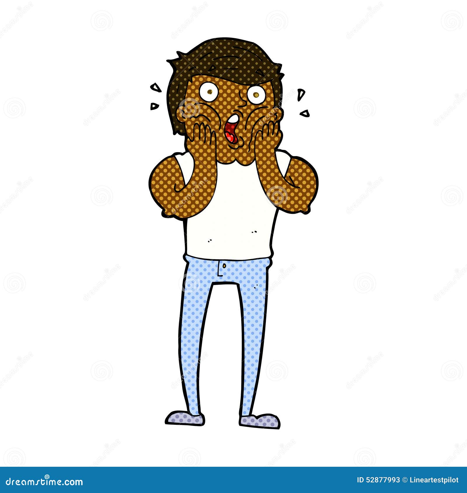 Comic cartoon gasping man stock illustration. Illustration of silly ...