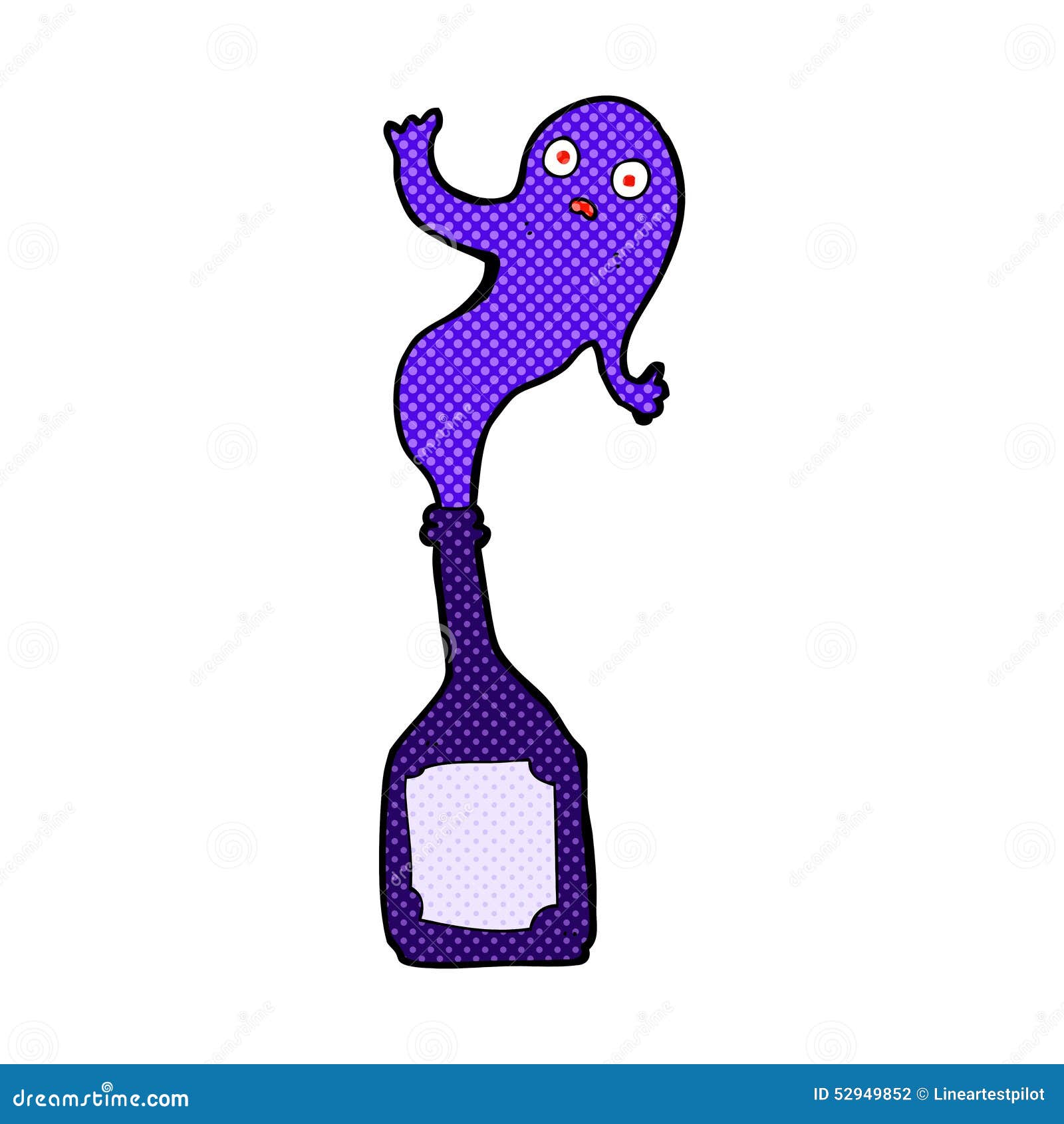 Comic Cartoon Ghost in Bottle Stock Illustration - Illustration of ...