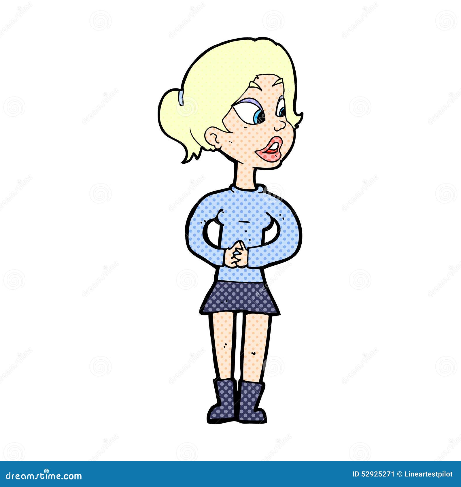 Comic cartoon girl talking stock illustration. Illustration of silly ...