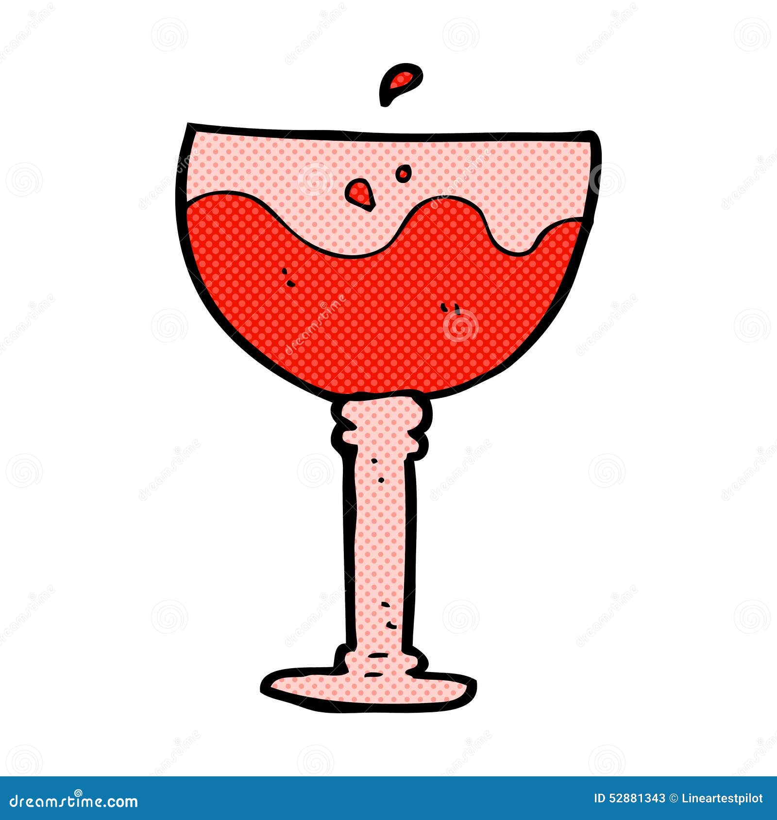 Comic Cartoon Glass of Wine Stock Illustration - Illustration of comic ...