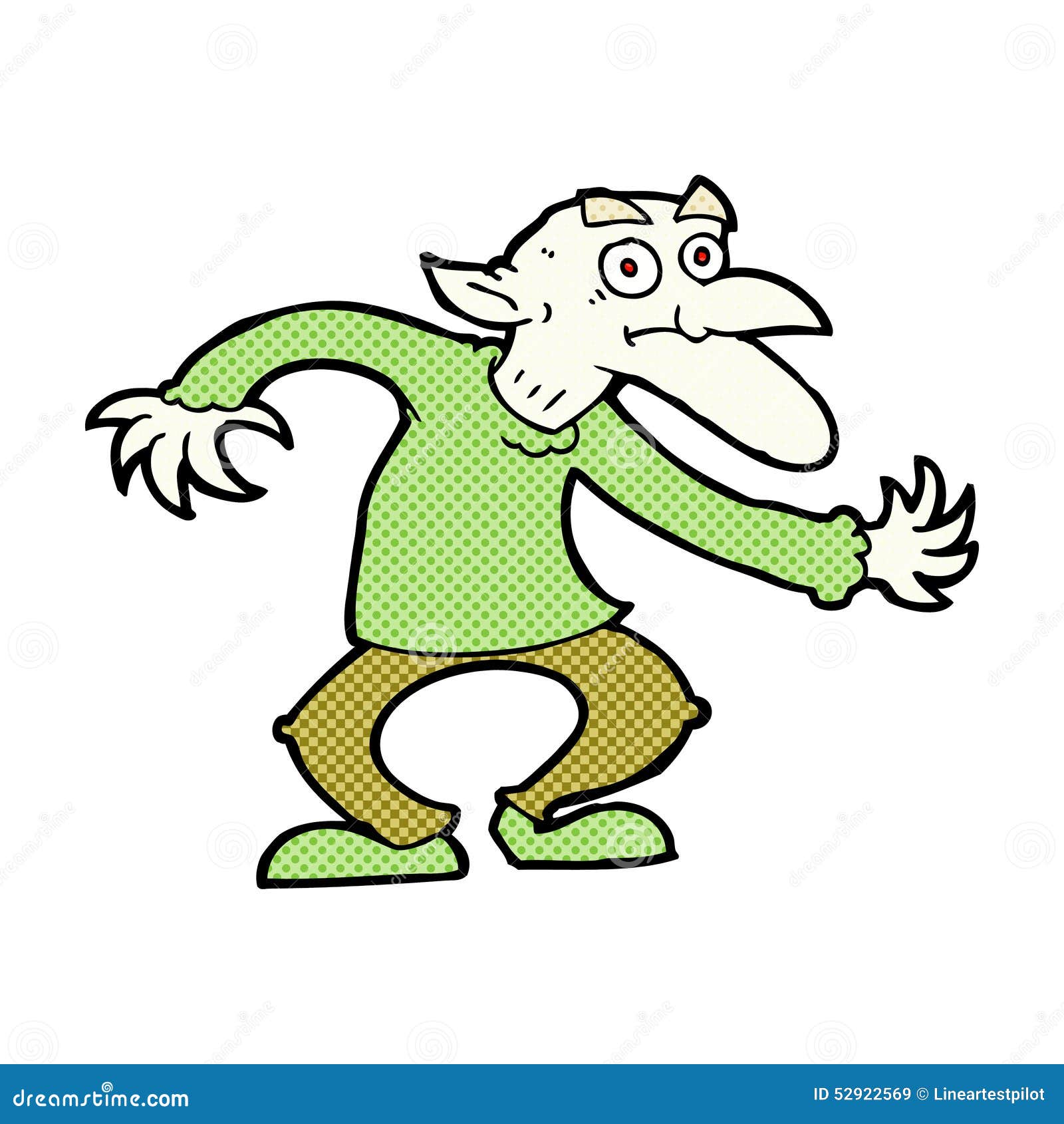 Comic cartoon goblin stock illustration. Illustration of doodle - 52922569