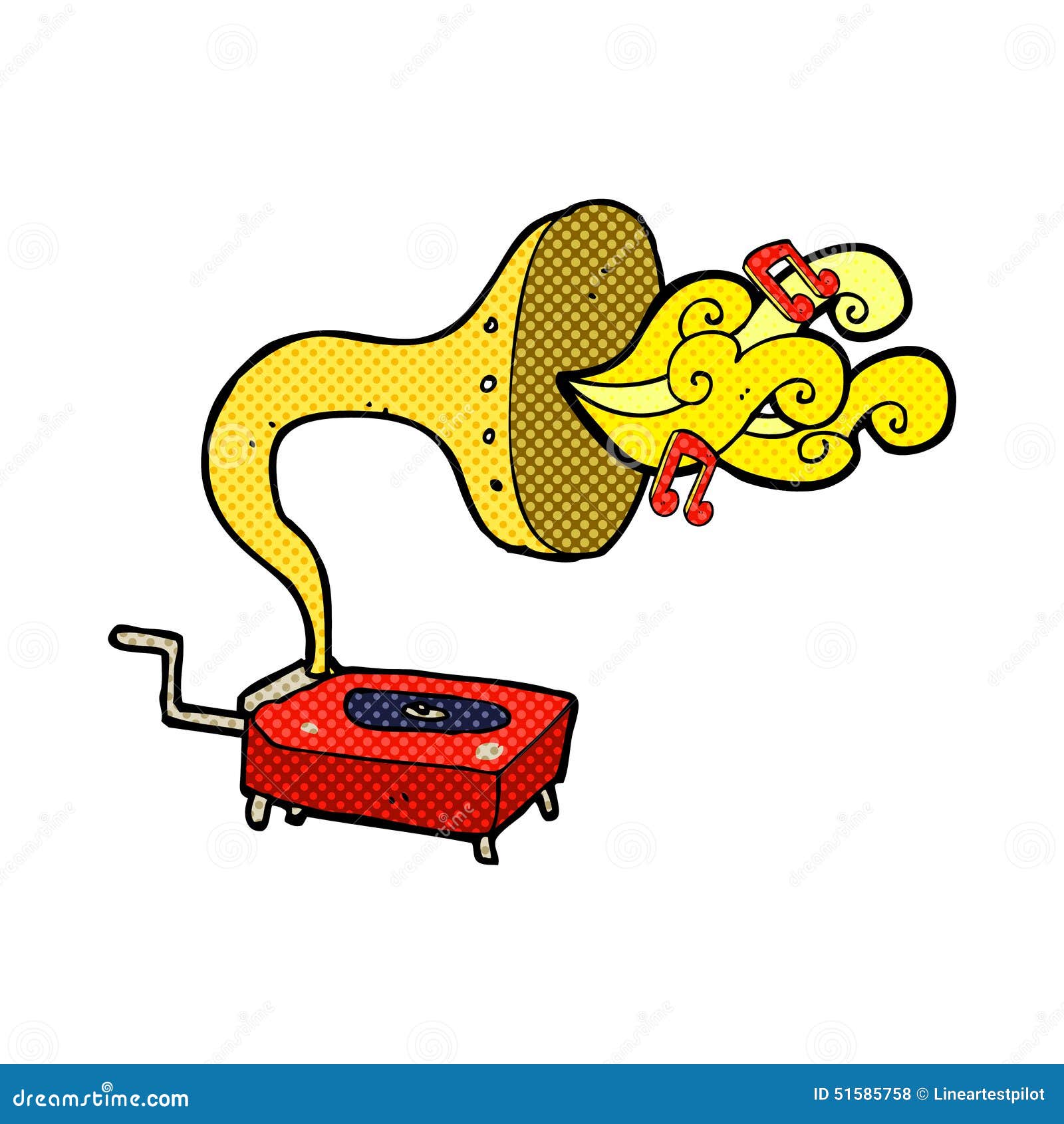 Comic cartoon gramophone stock illustration. Illustration of music ...
