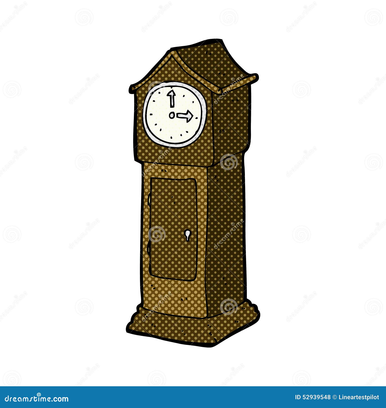 Comic Cartoon Grandfather Clock Stock Illustration - Illustration of ...