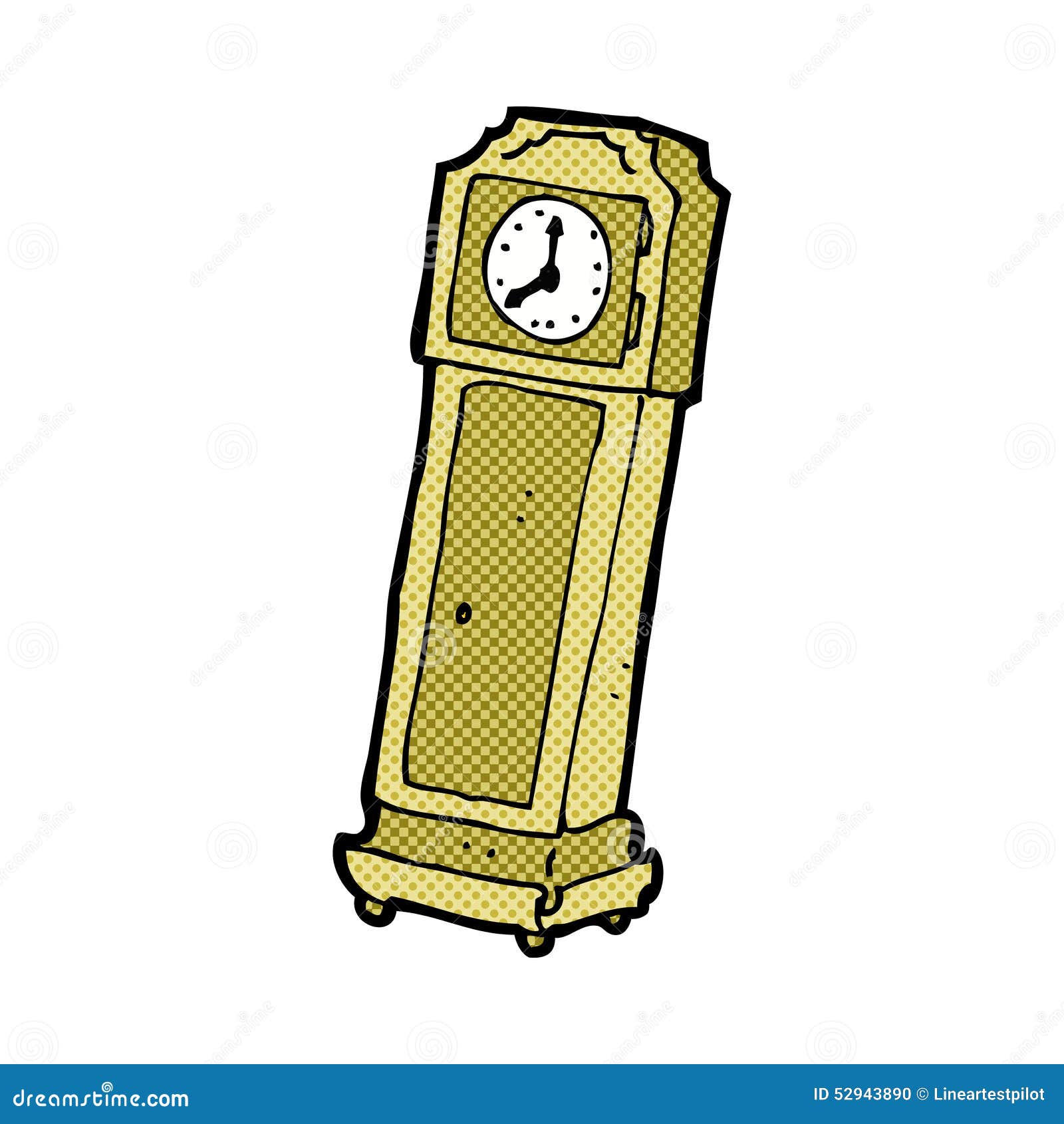 Comic Cartoon Grandfather Clock Stock Illustration - Illustration of ...