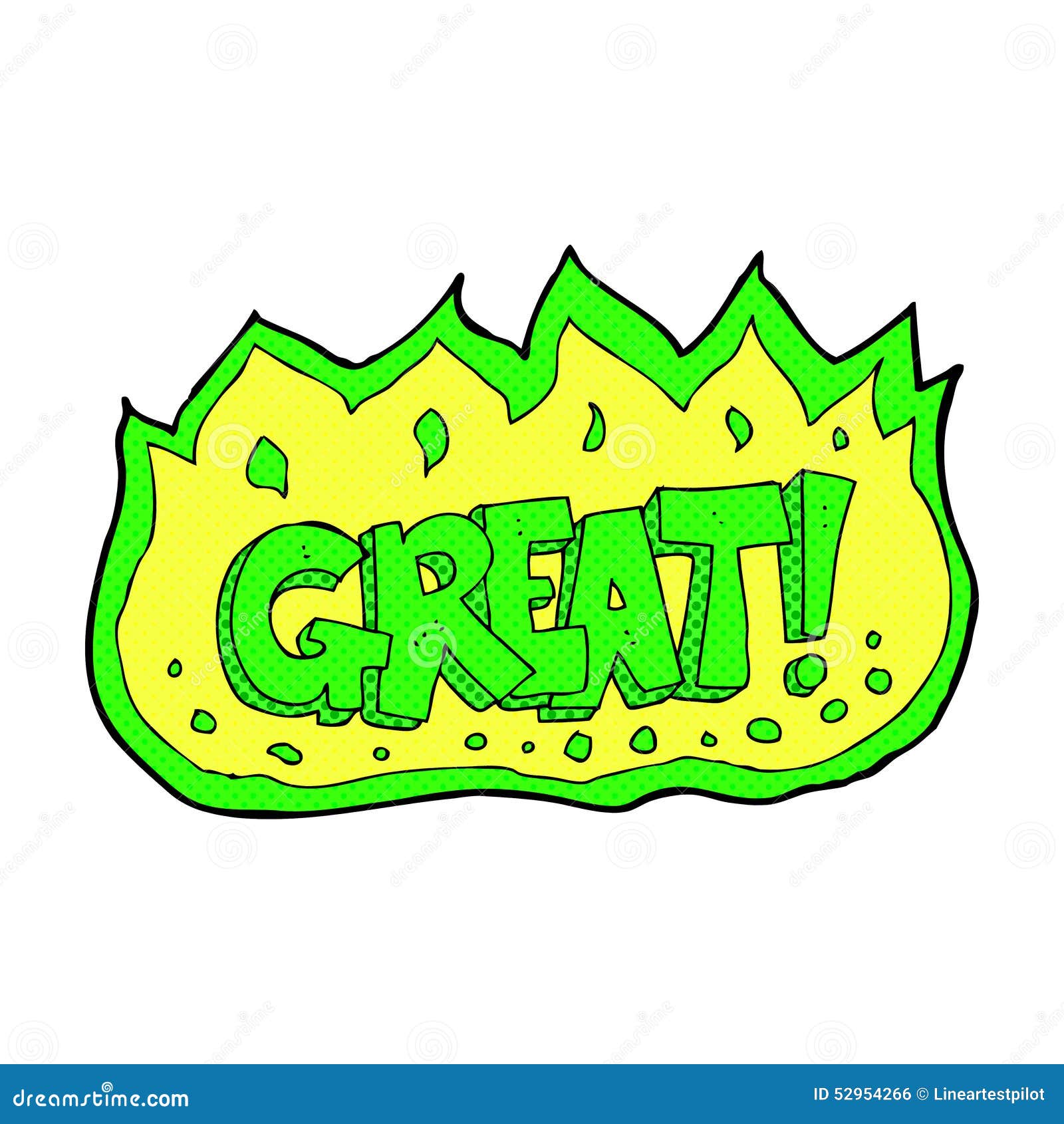 Comic cartoon great symbol stock illustration. Illustration of word ...