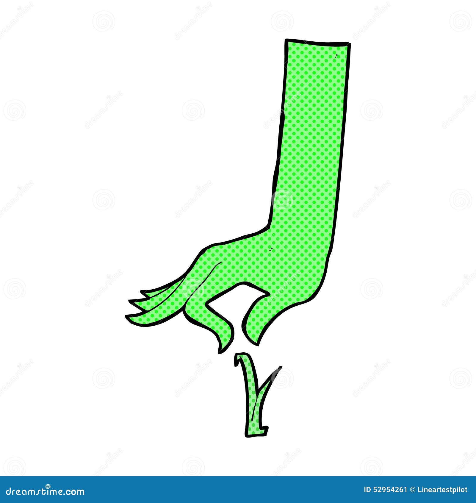 Comic Cartoon Green Hand Picking Blade of Grass Stock Illustration ...