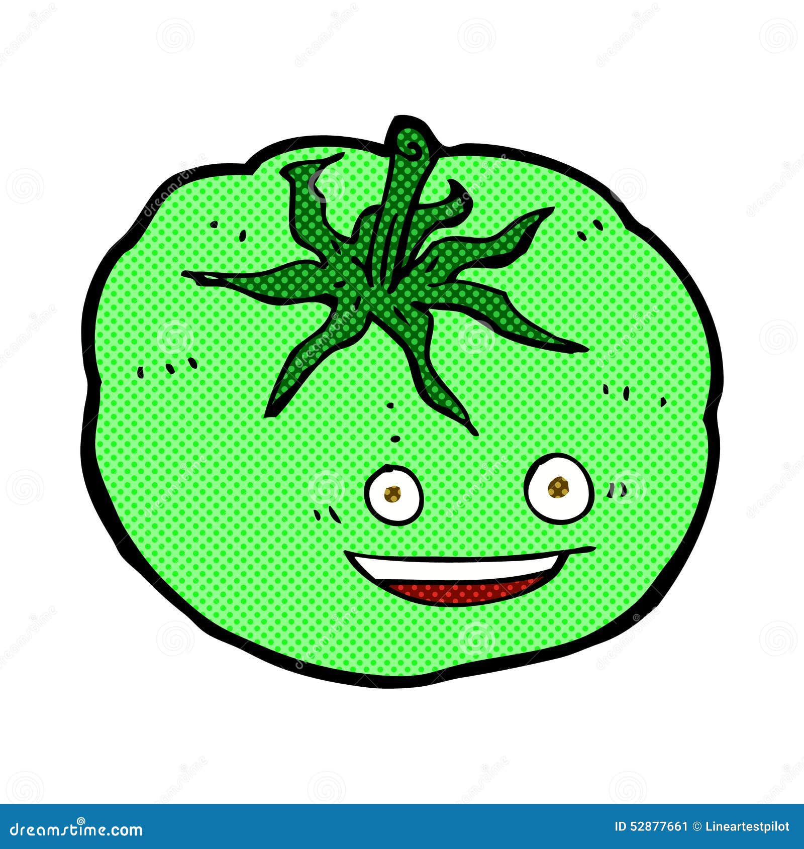 Comic cartoon green tomato stock illustration. Illustration of healthy ...