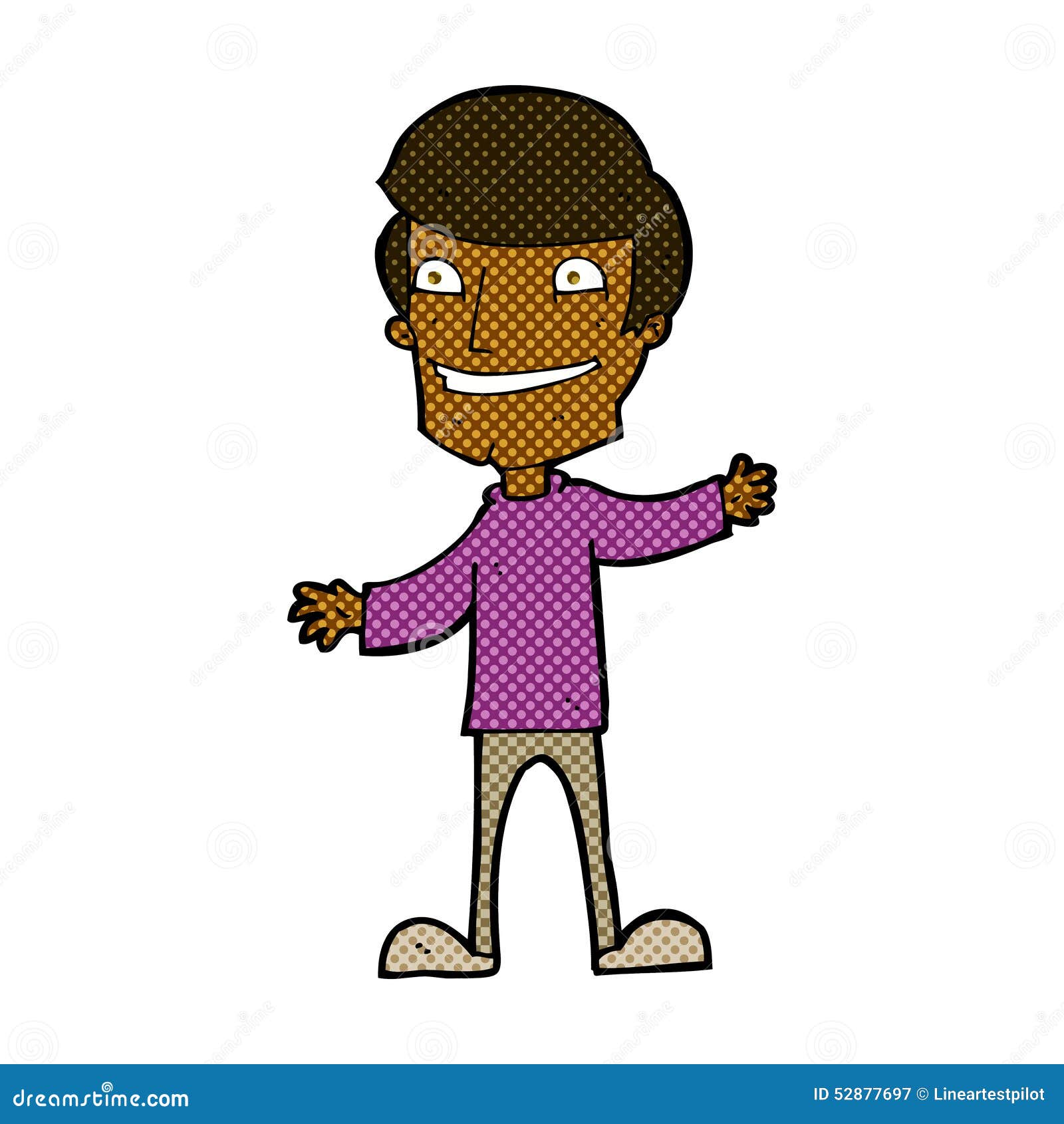 Comic cartoon grinning man stock illustration. Illustration of clip ...