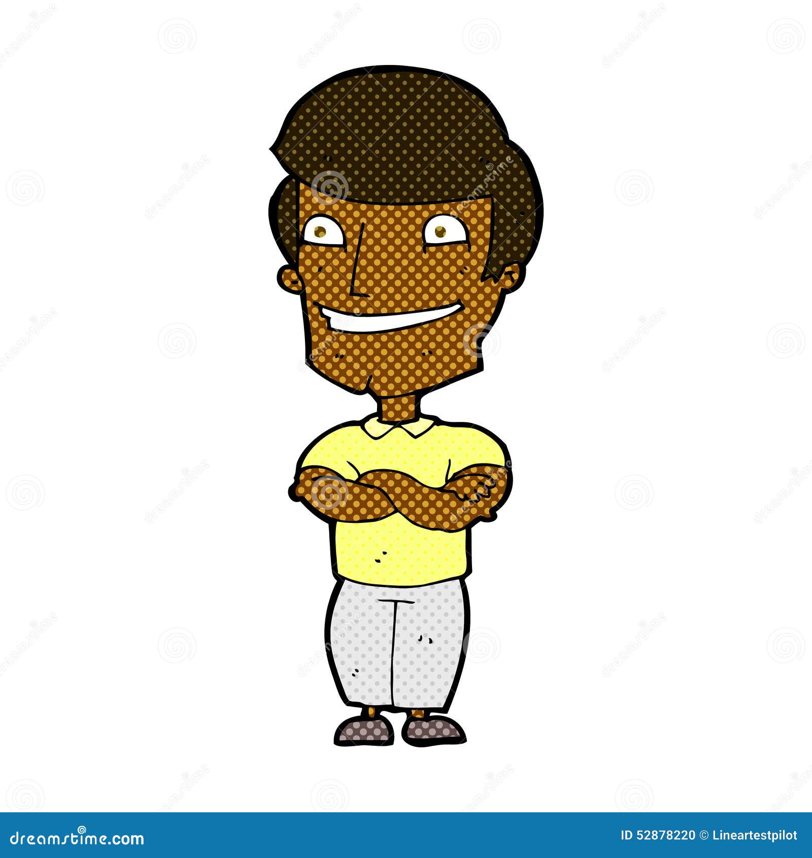 Comic cartoon grinning man stock illustration. Illustration of drawing ...