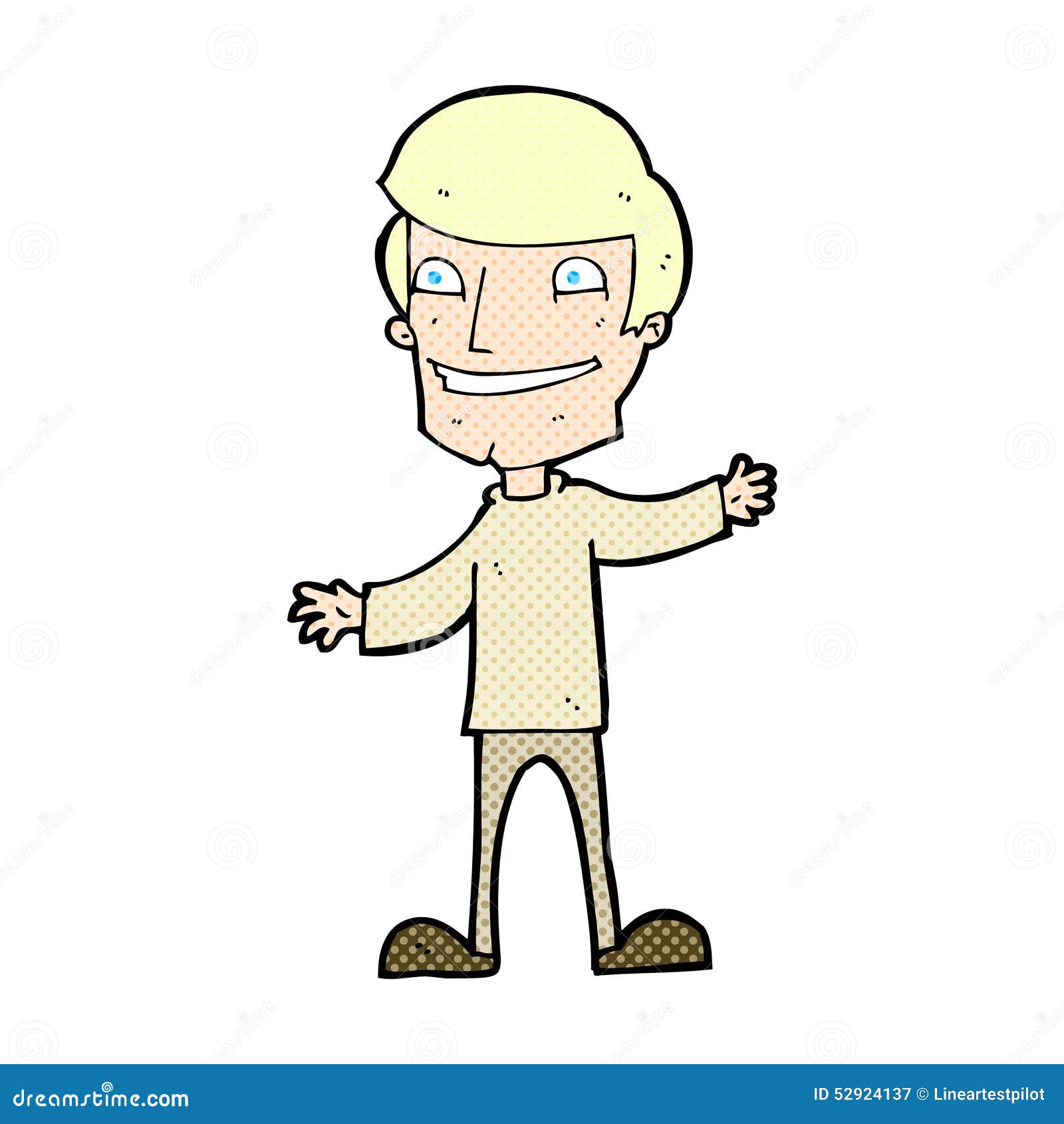 Comic cartoon grinning man stock illustration. Illustration of silly ...
