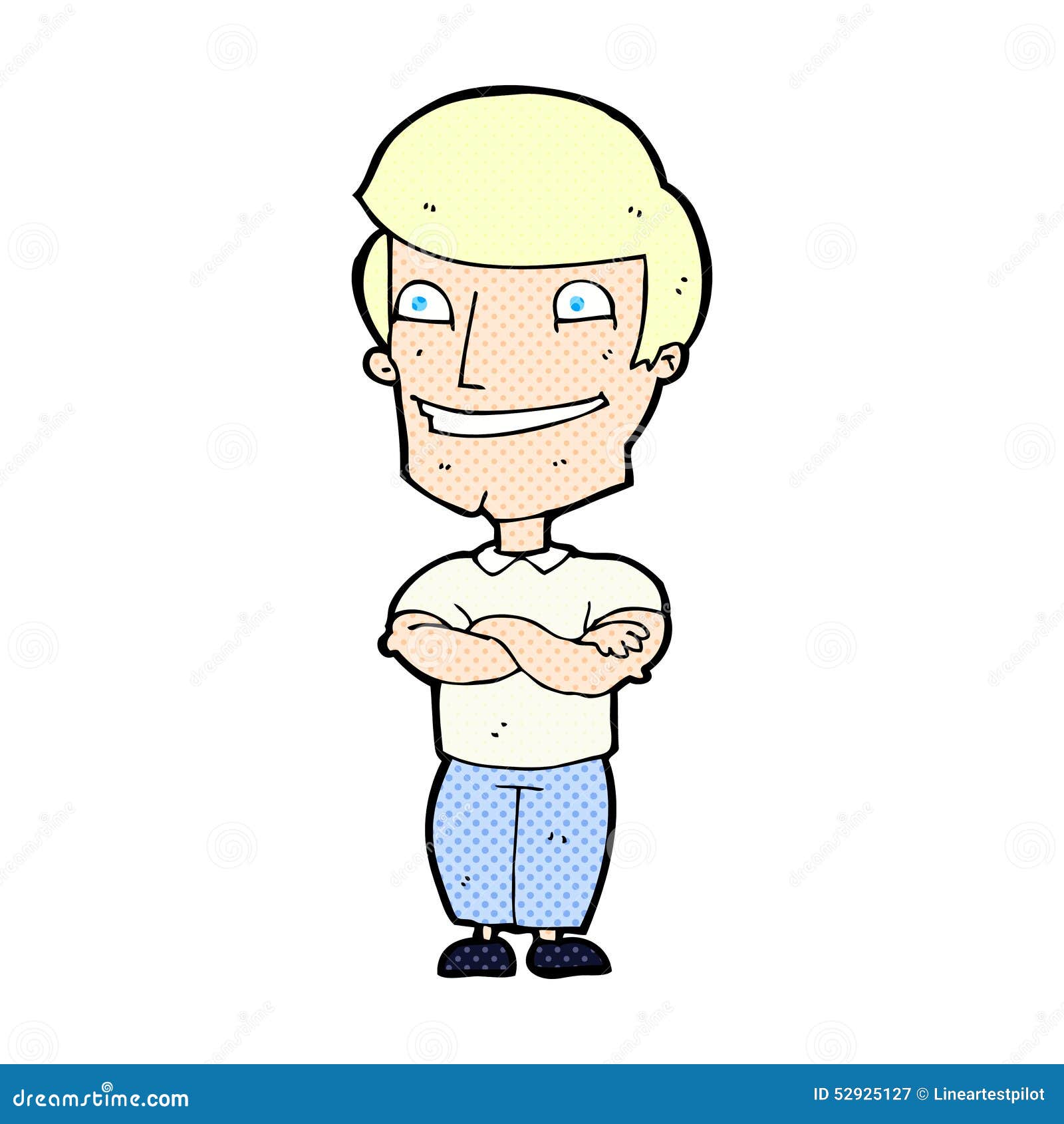 Comic cartoon grinning man stock illustration. Illustration of simple ...