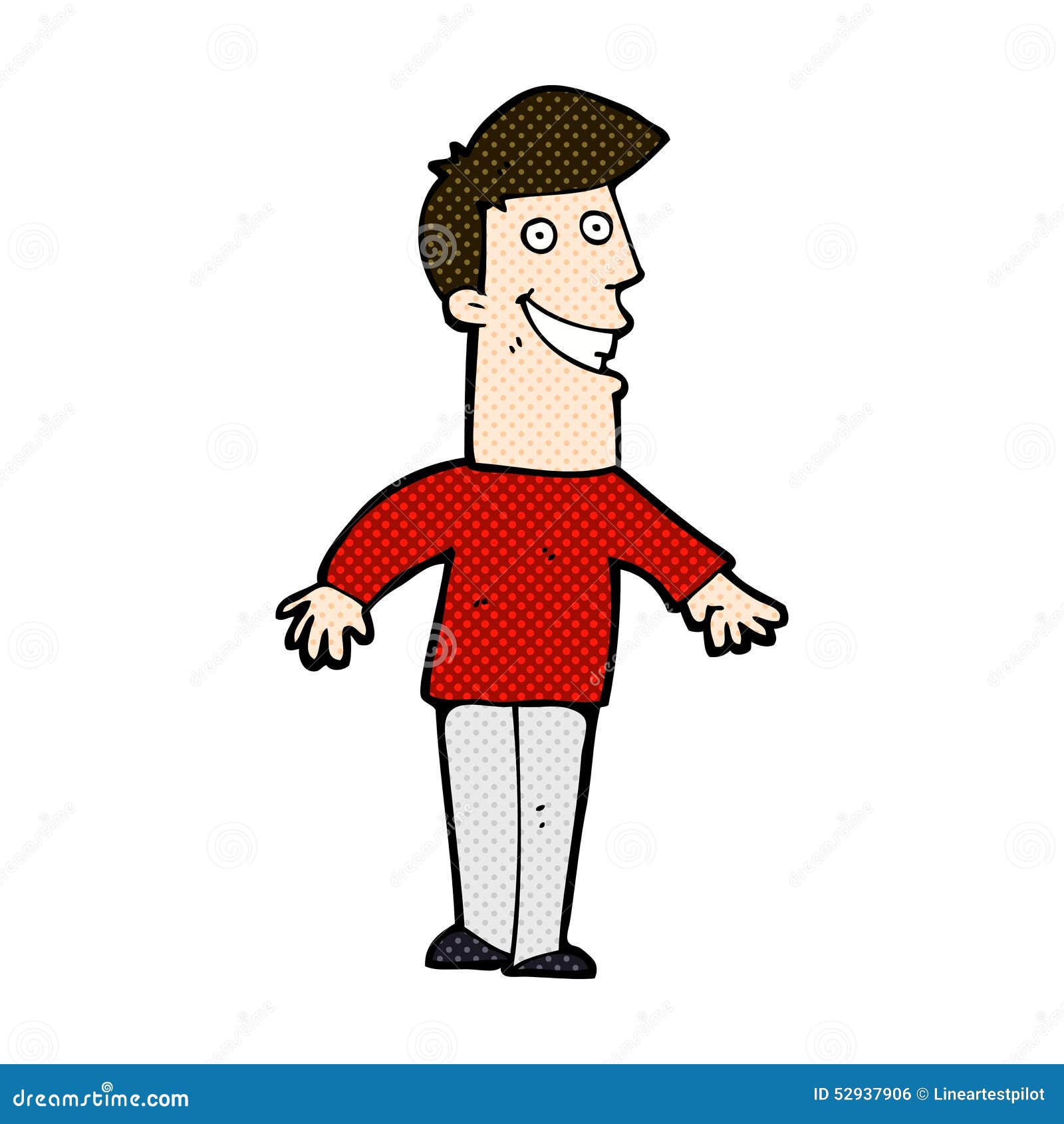 Comic cartoon grinning man stock illustration. Illustration of book ...