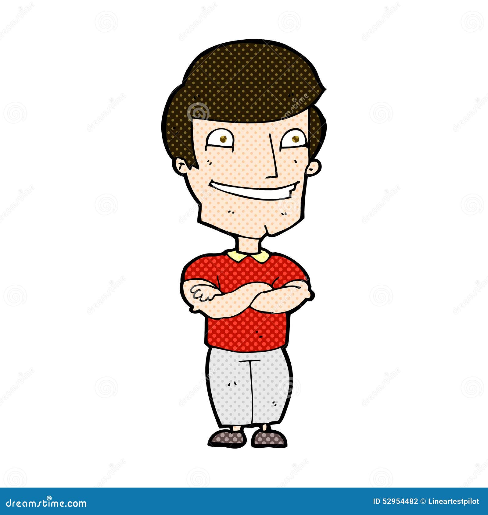 Comic cartoon grinning man stock illustration. Illustration of drawing ...