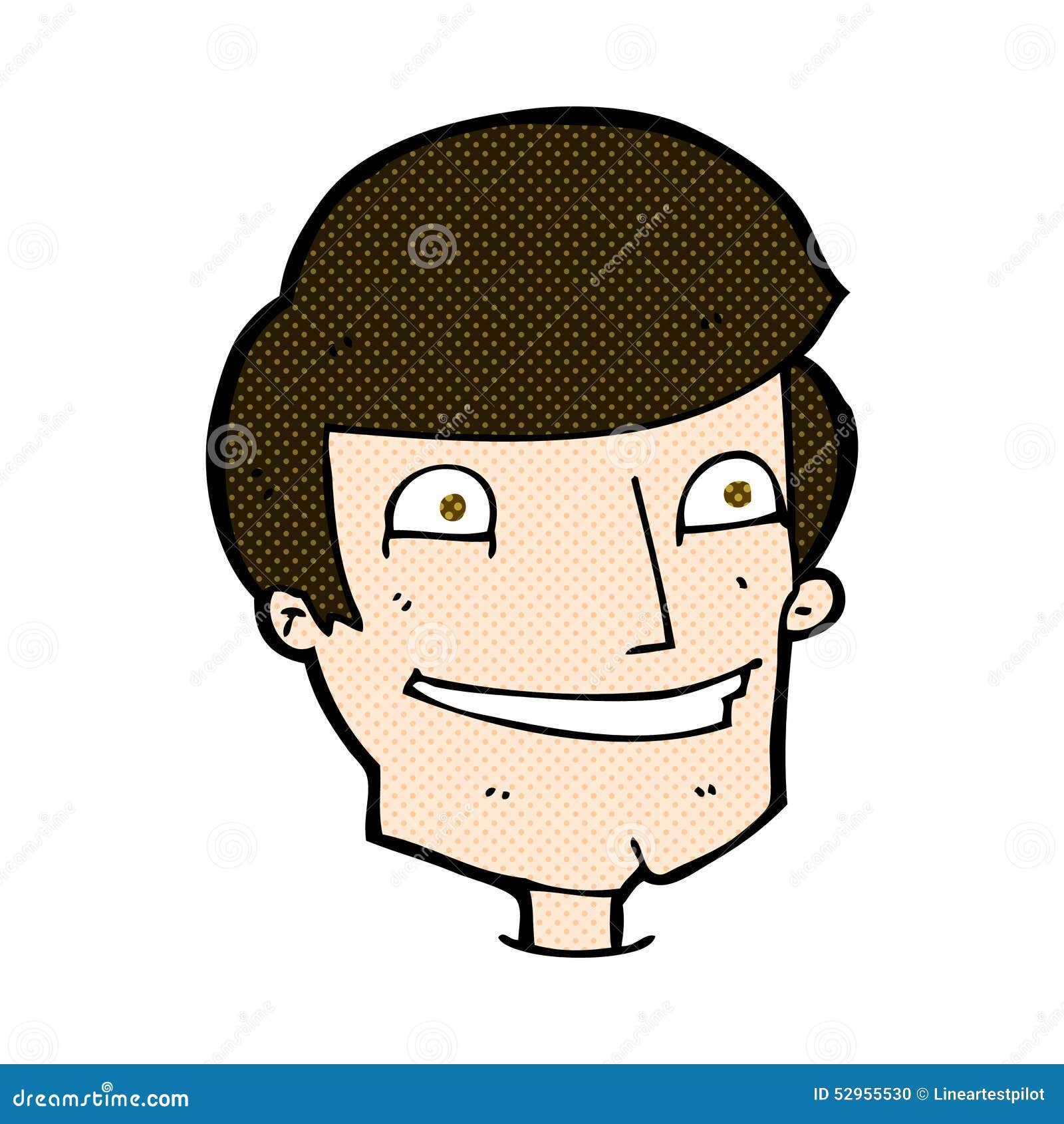 Comic cartoon grinning man stock illustration. Illustration of crazy ...