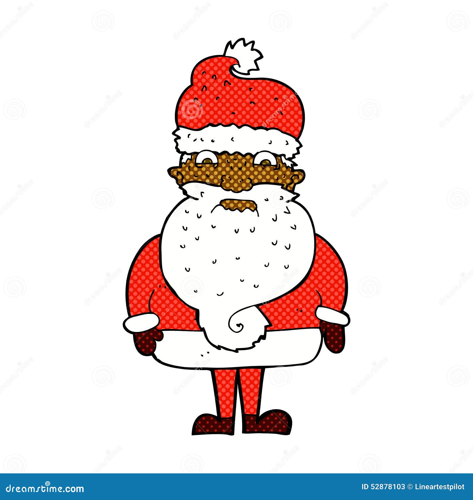 Comic Cartoon Grumpy Santa Claus Stock Illustration - Illustration of ...