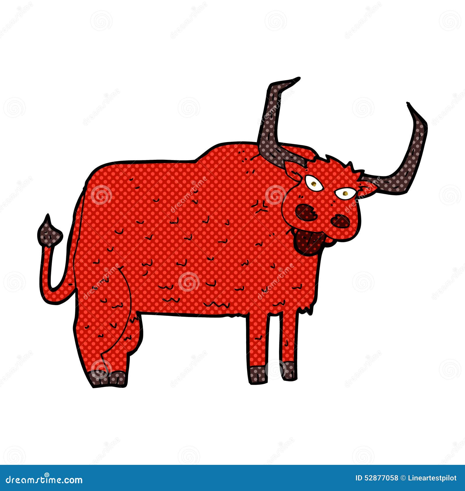 Comic cartoon hairy cow stock illustration. Illustration of clip - 52877058