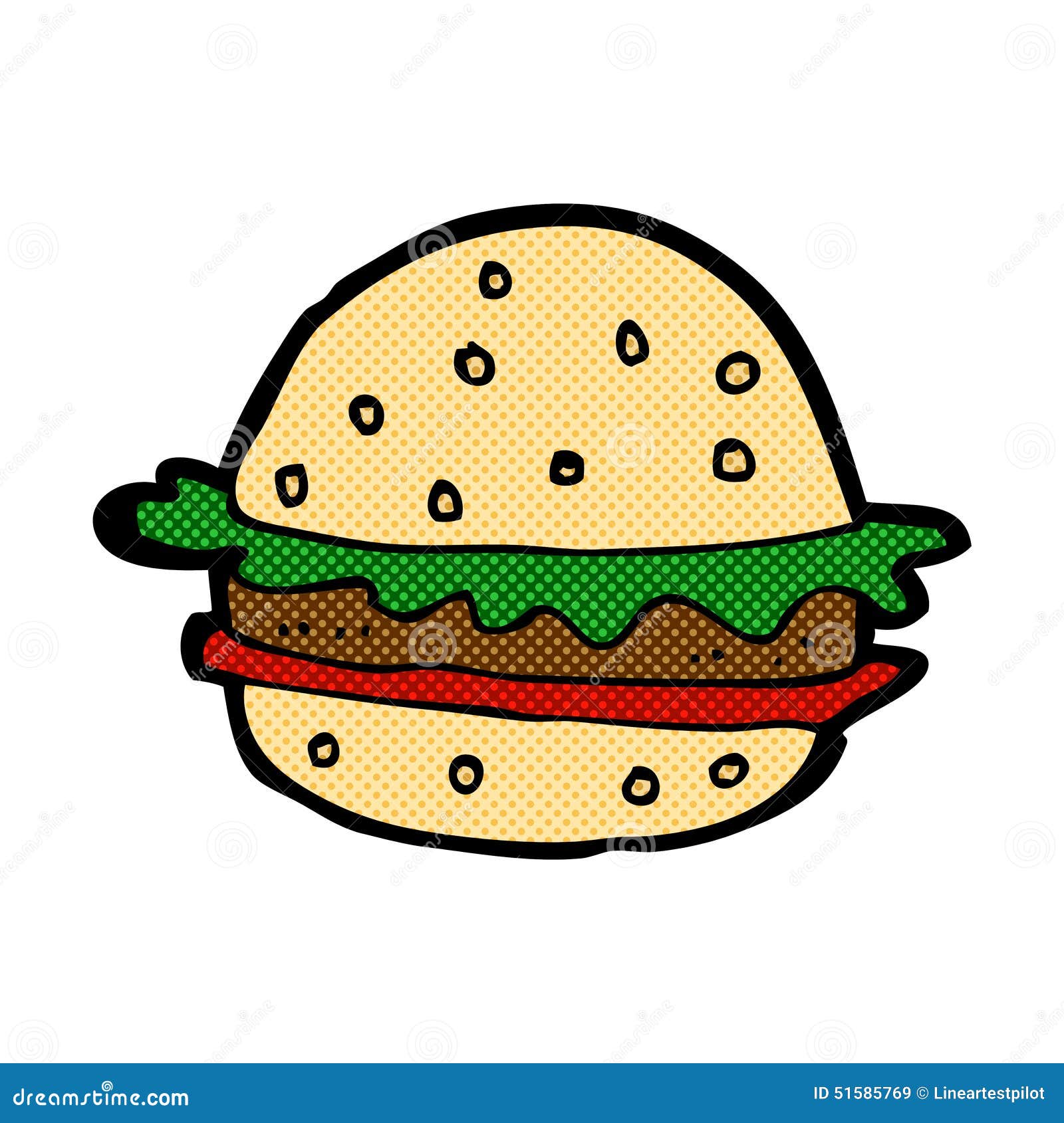 Comic cartoon hamburger stock illustration. Illustration of drawn ...