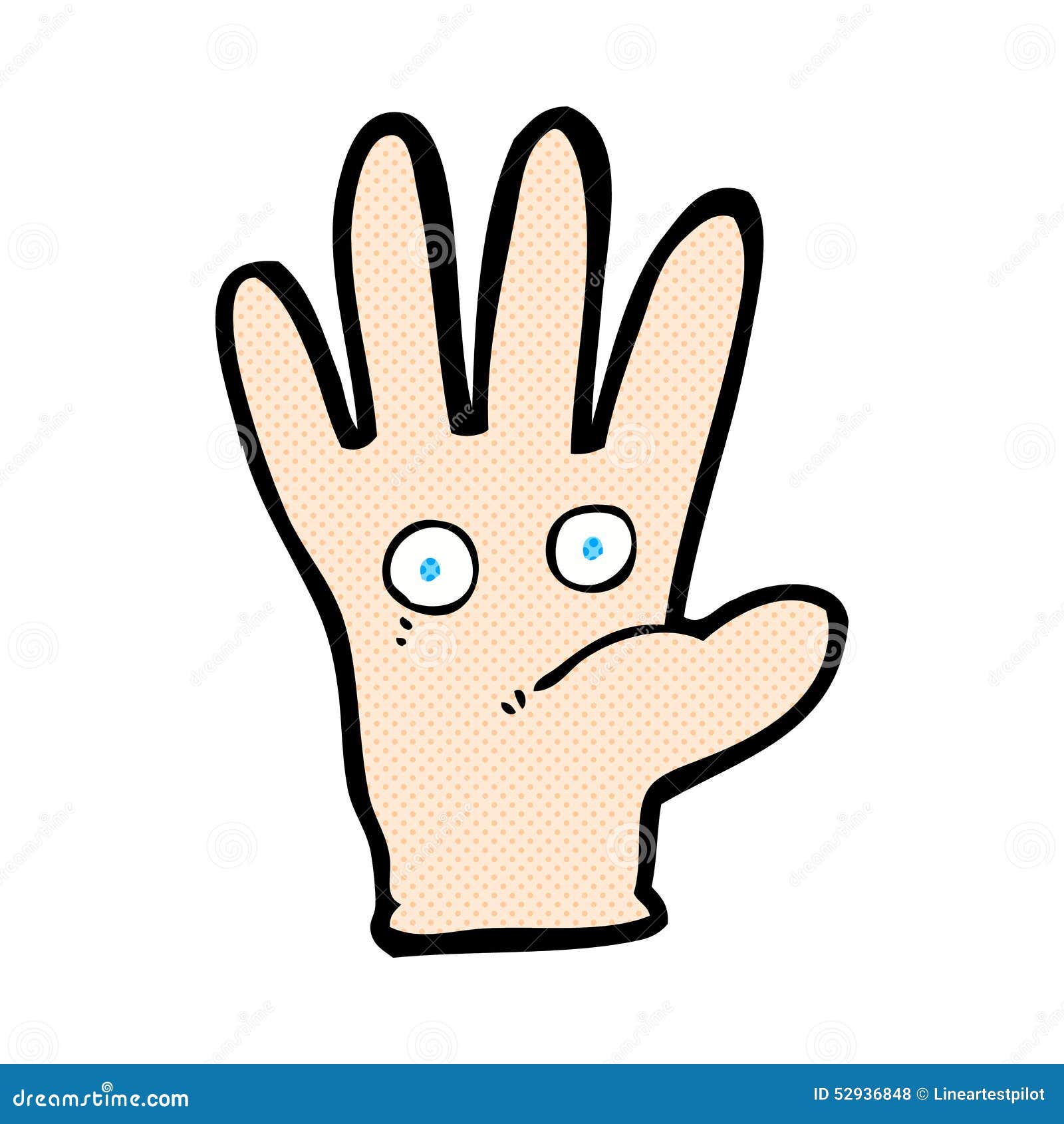 Comic Cartoon Hand with Eyes Stock Illustration - Illustration of ...