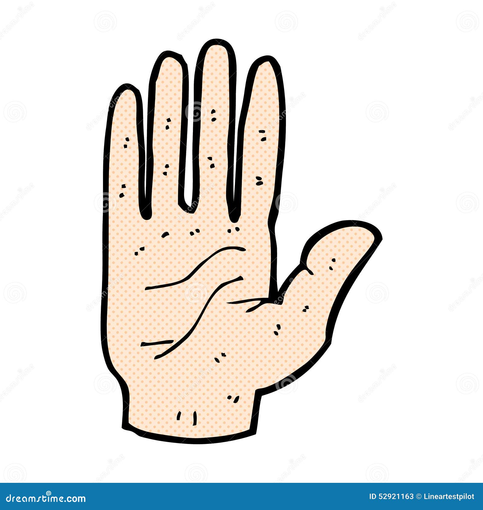 Comic cartoon hand stock illustration. Illustration of simple - 52921163