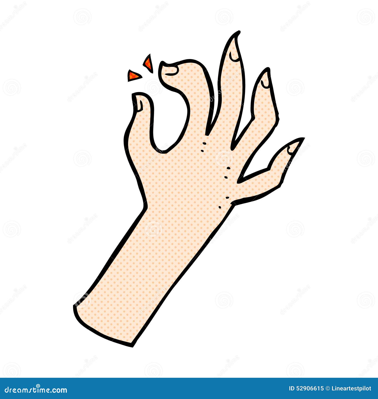 Comic cartoon hand symbol stock illustration. Illustration of cheerful ...