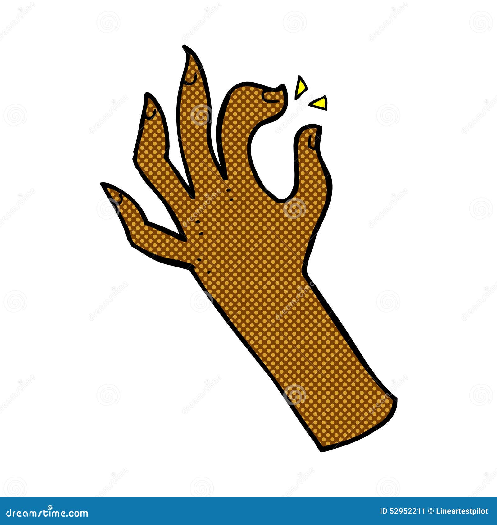 Comic cartoon hand symbol stock illustration. Illustration of silly ...