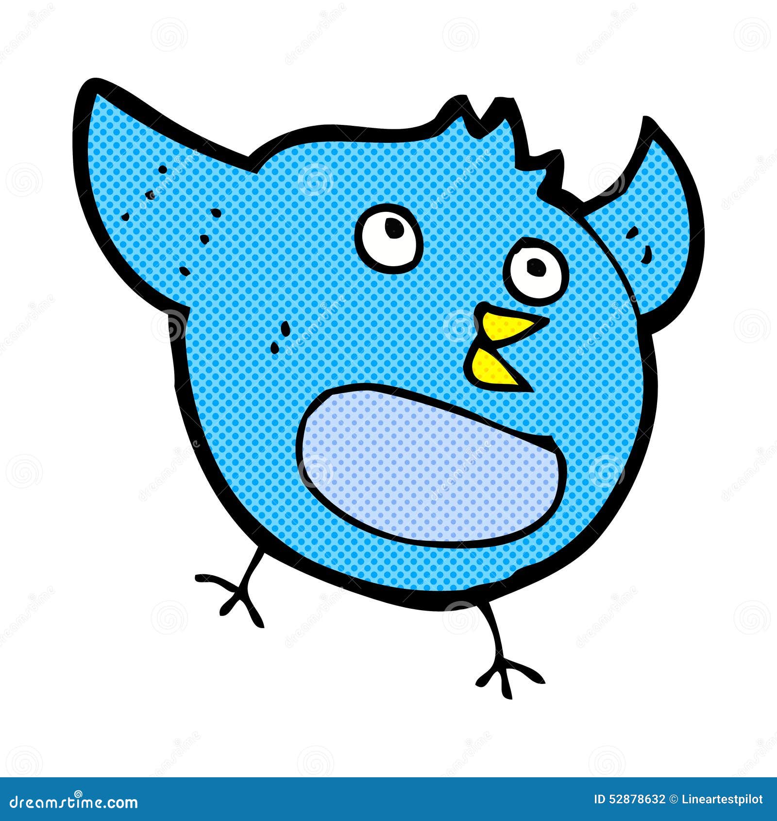 Comic cartoon happy bird stock illustration. Illustration of drawing ...
