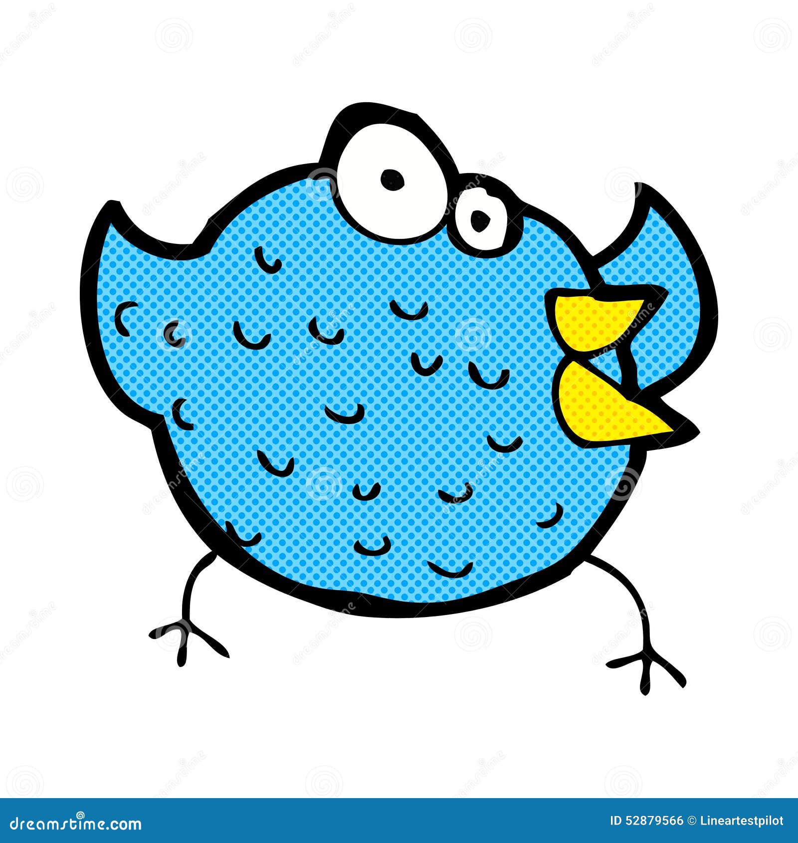Comic cartoon happy bird stock illustration. Illustration of quirky ...