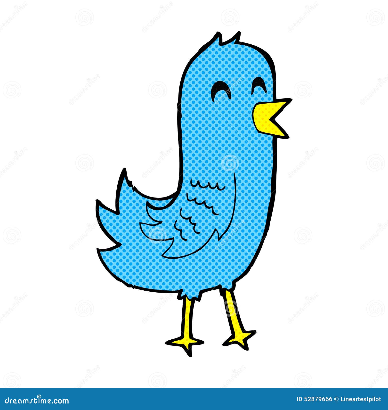 Comic cartoon happy bird stock illustration. Illustration of comic ...