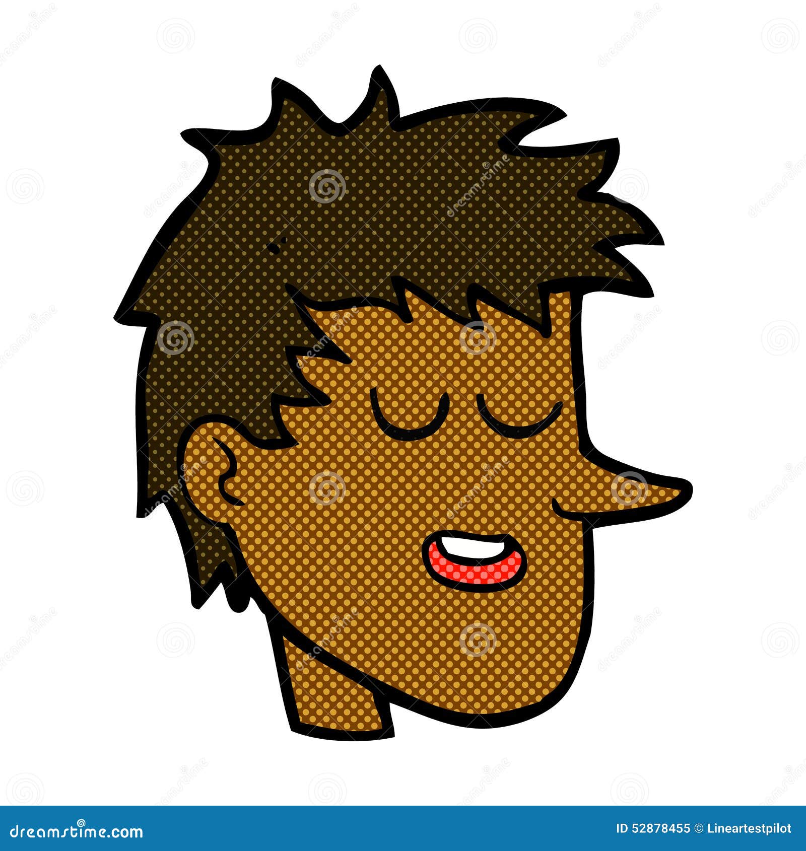 Comic Cartoon Happy Boy Face Stock Illustration - Illustration of silly ...