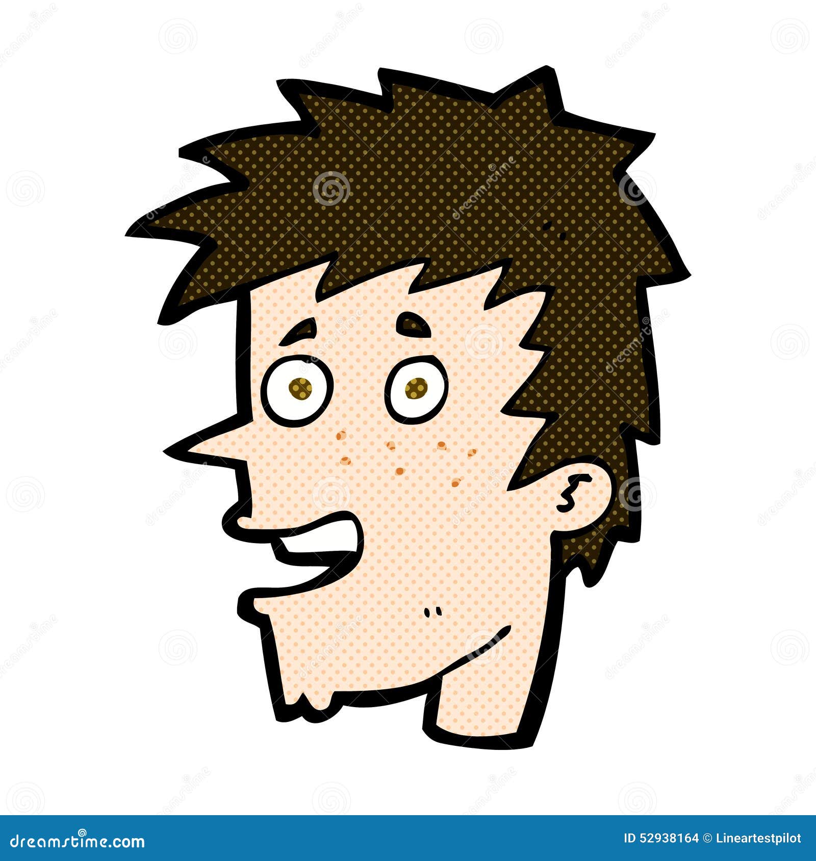 Comic Cartoon Happy Boy Face Stock Illustration - Illustration of ...