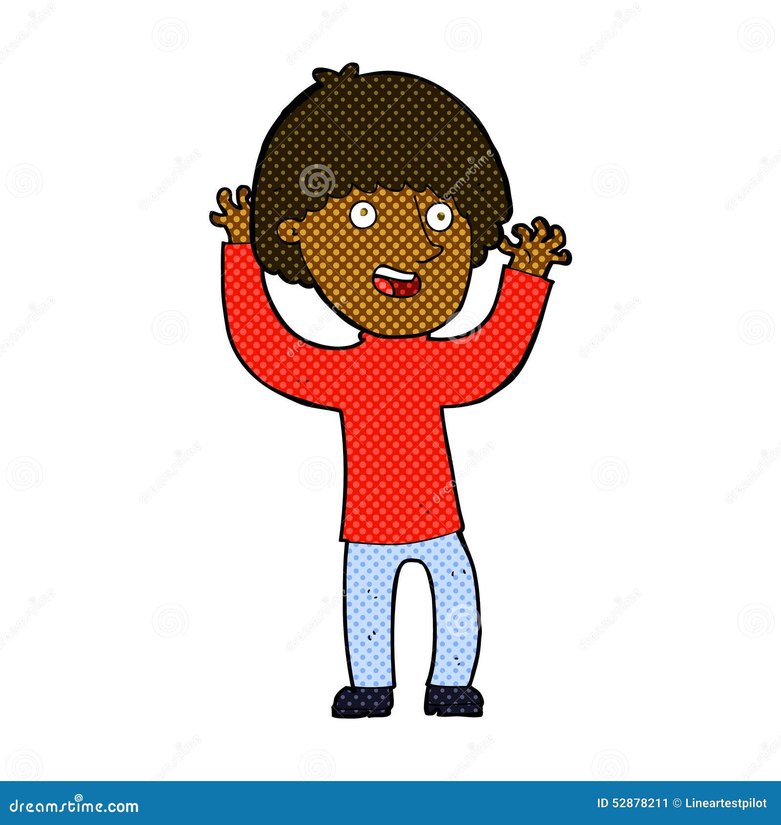 Comic Cartoon Happy Boy Laughing Stock Illustration - Illustration of ...