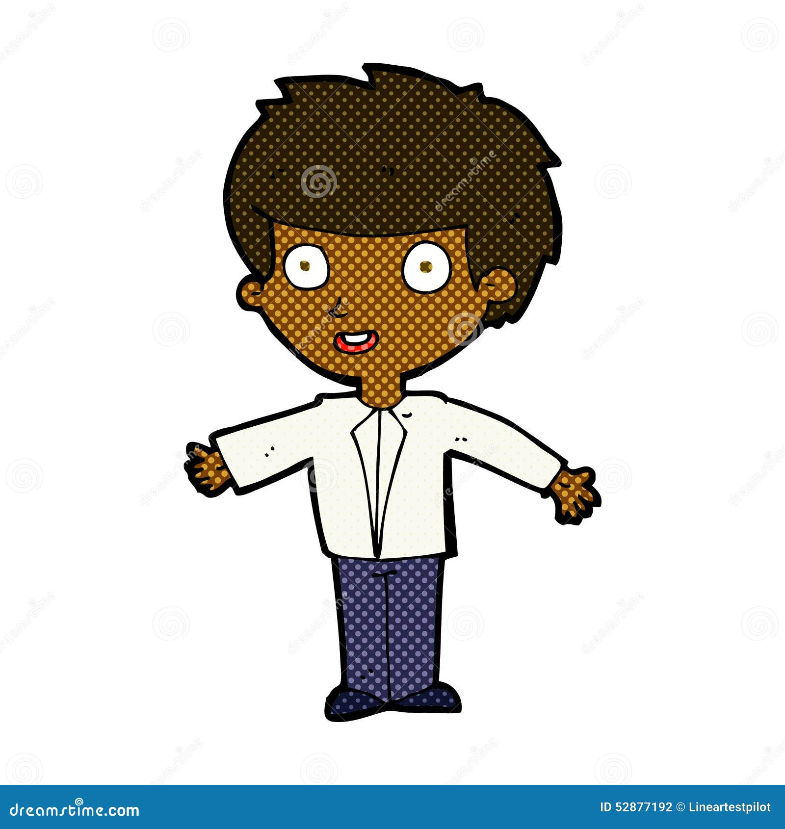 Comic cartoon happy boy stock illustration. Illustration of cartoon ...