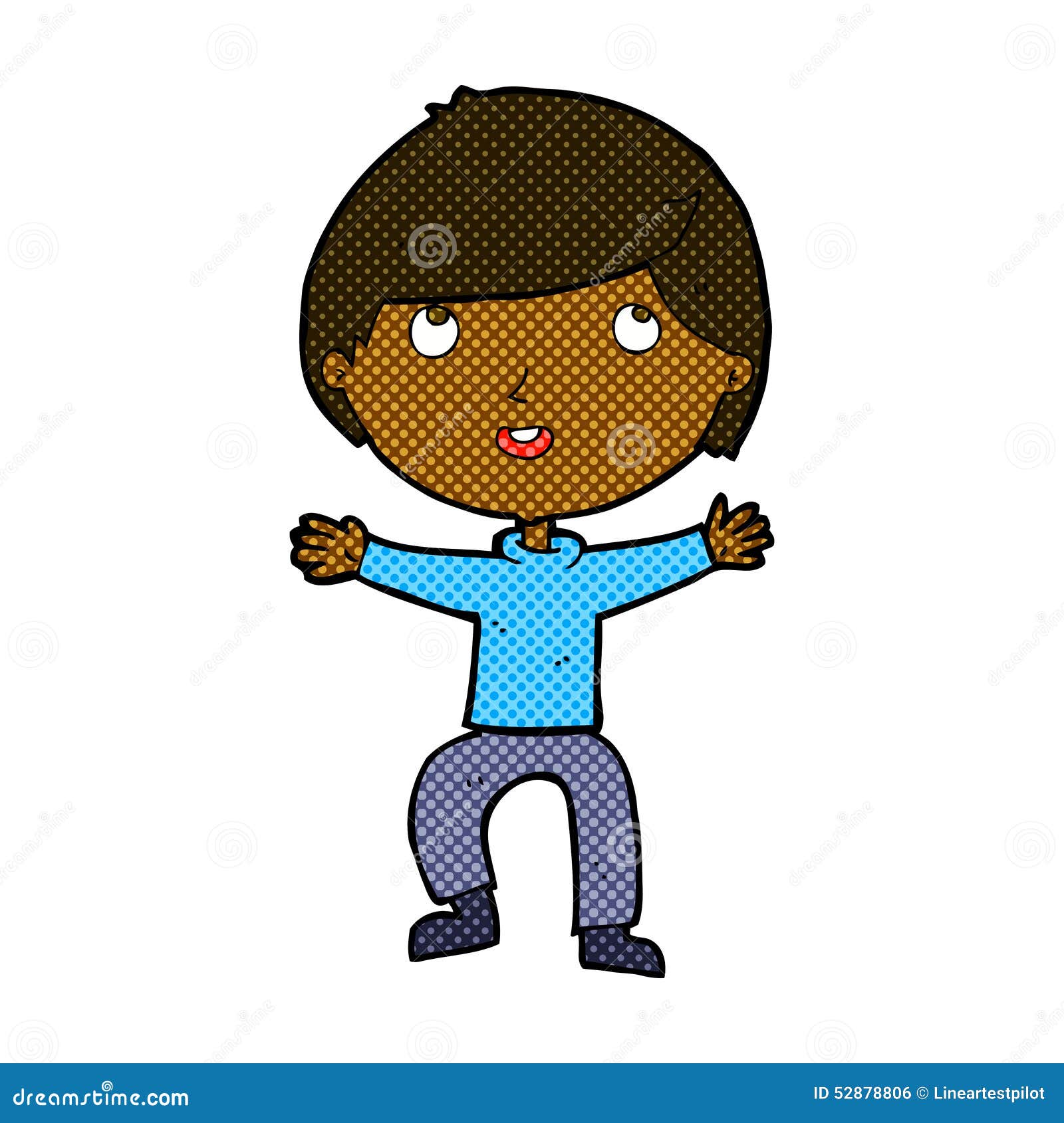 Comic cartoon happy boy stock illustration. Illustration of funny ...