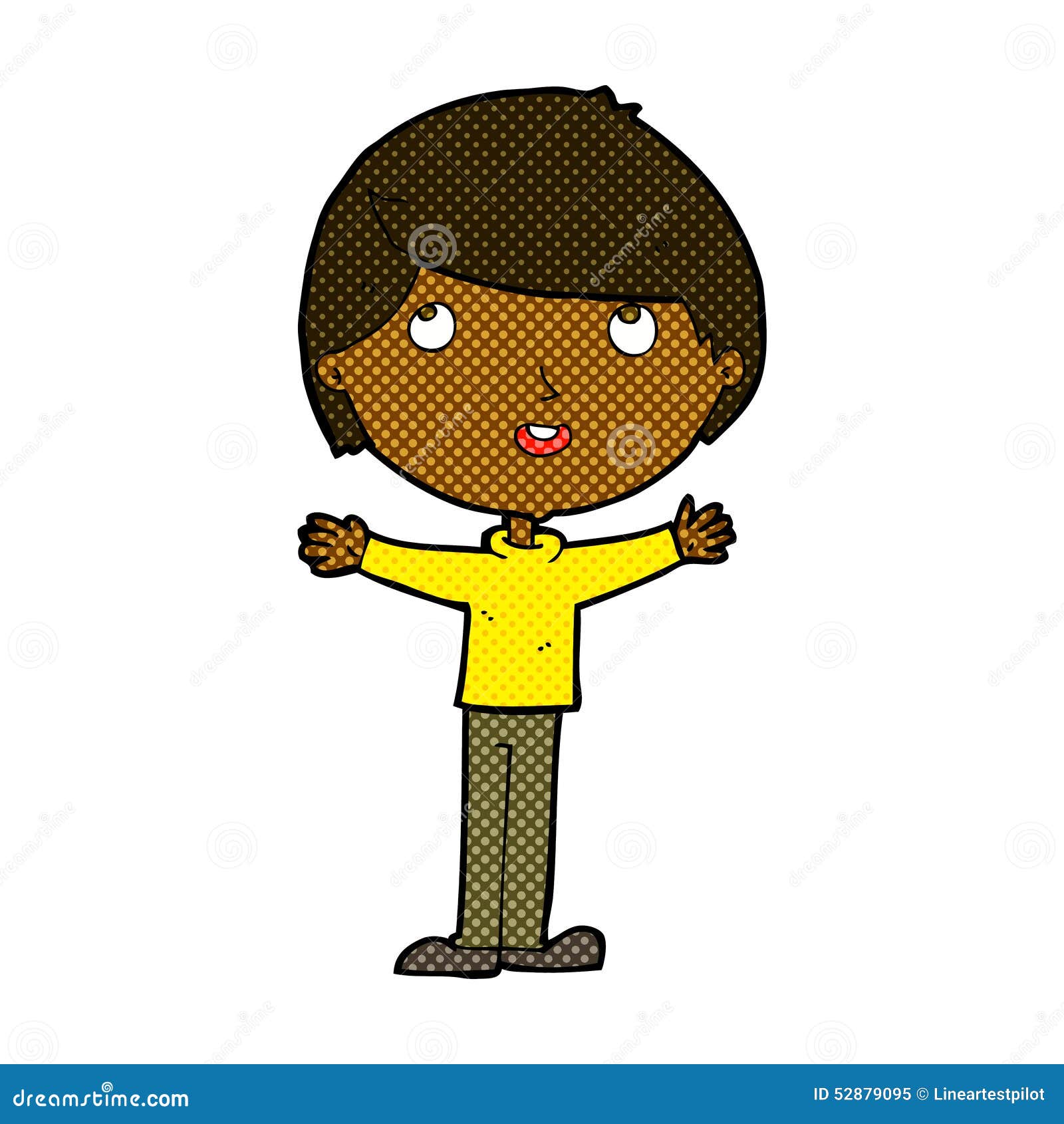 Comic cartoon happy boy stock illustration. Illustration of funny ...