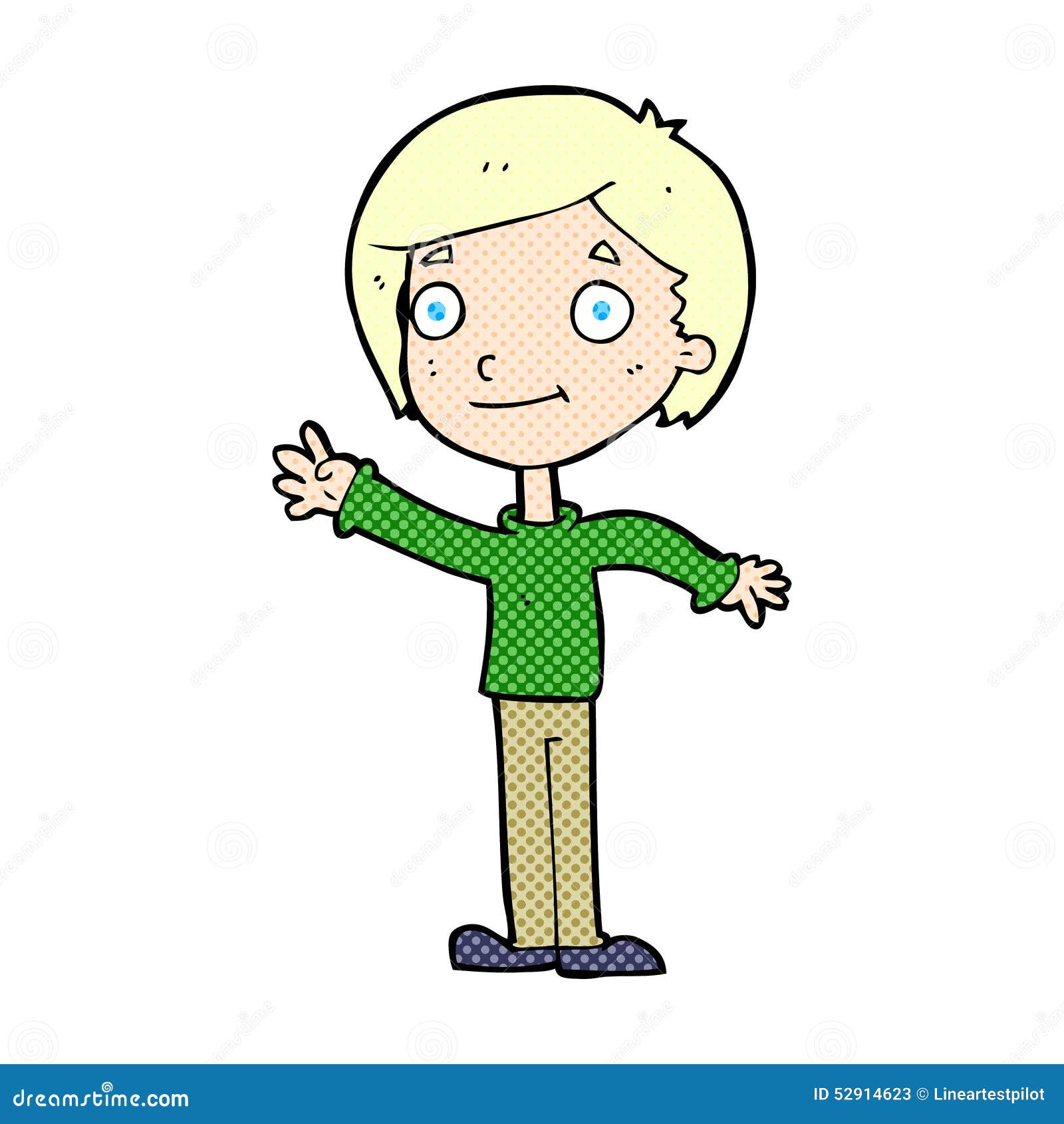 Comic cartoon happy boy stock illustration. Illustration of silly ...