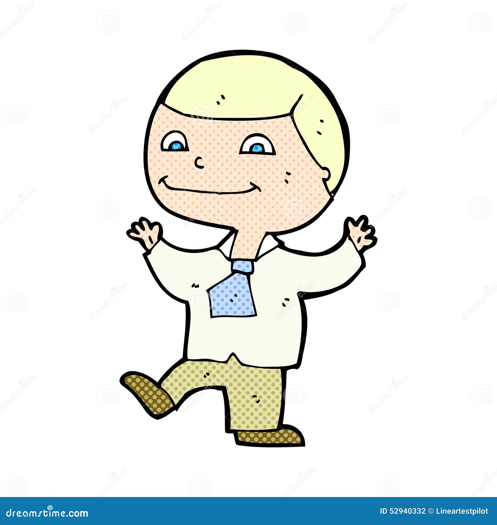 Comic cartoon happy boy stock illustration. Illustration of cheerful ...