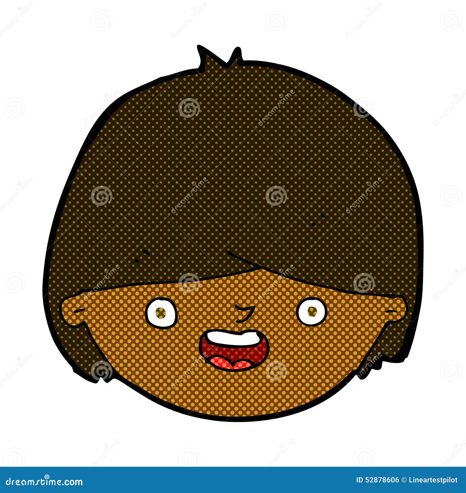 Comic cartoon happy face stock illustration. Illustration of character ...