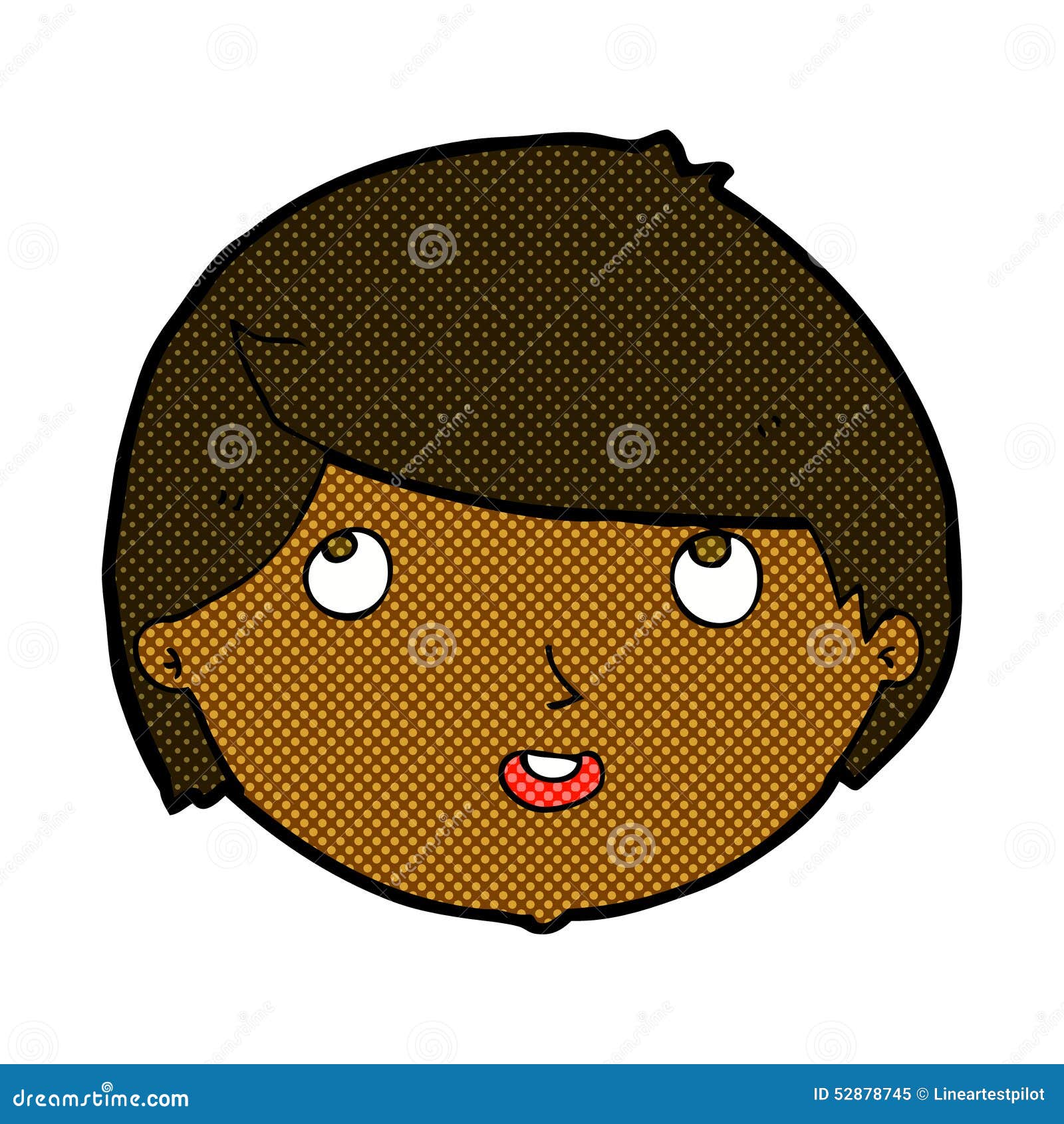 Comic cartoon happy face stock illustration. Illustration of head ...