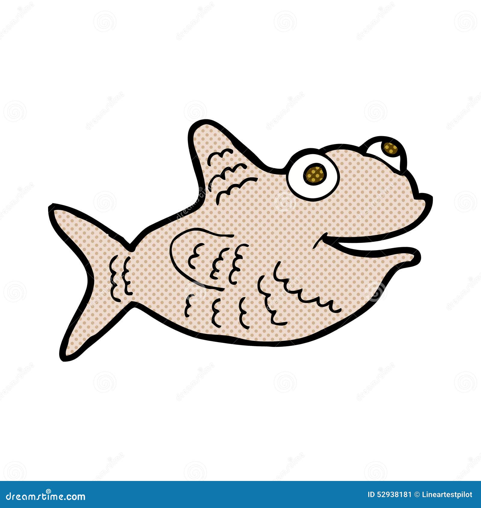 Comic cartoon happy fish stock illustration. Illustration of animals ...