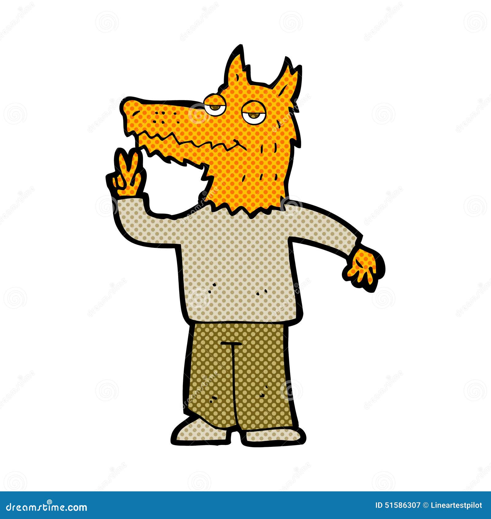 Comic Cartoon Happy Fox Man Stock Illustration - Illustration of funny ...