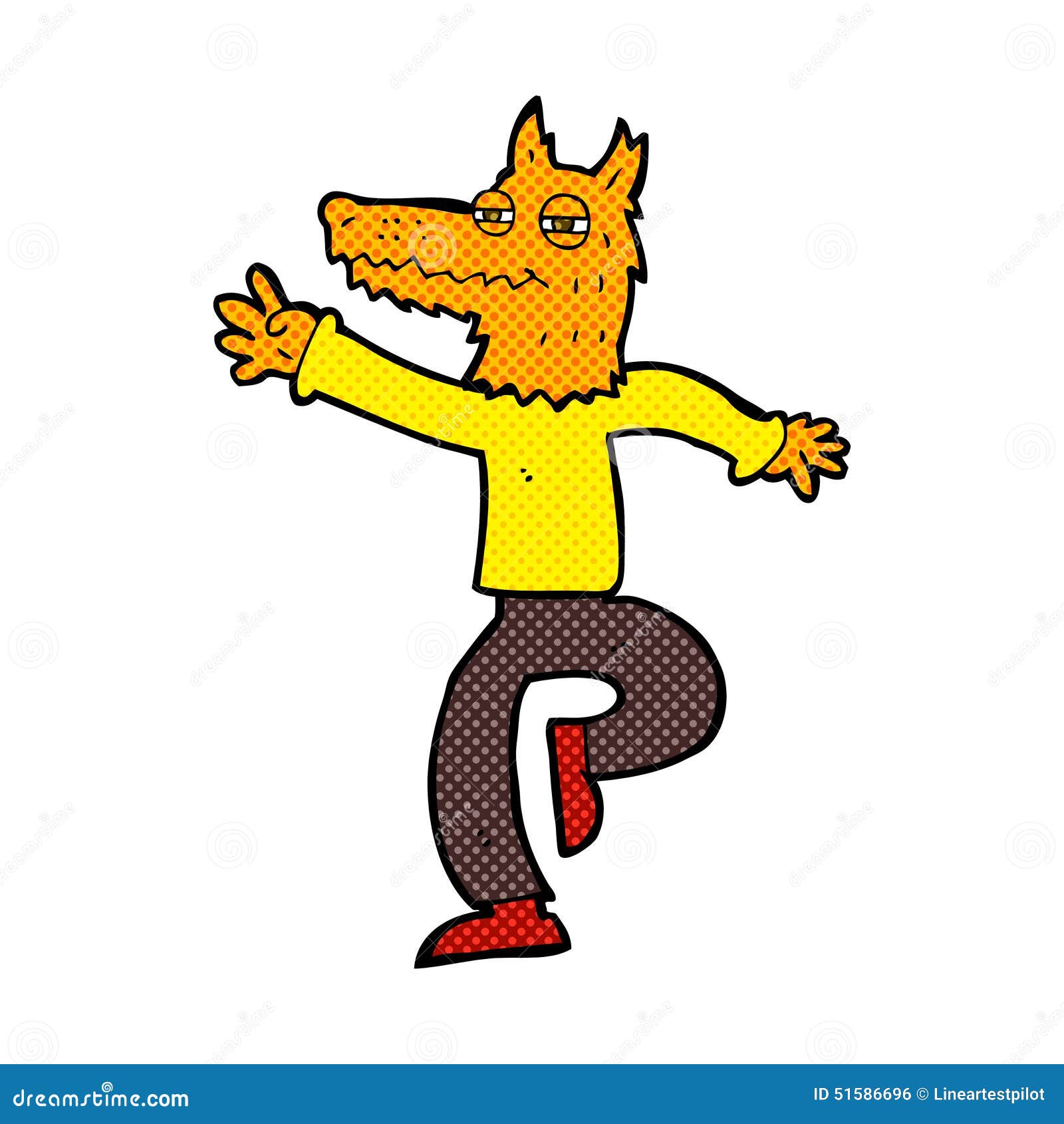 Comic Cartoon Happy Fox Man Stock Illustration - Illustration of clip ...
