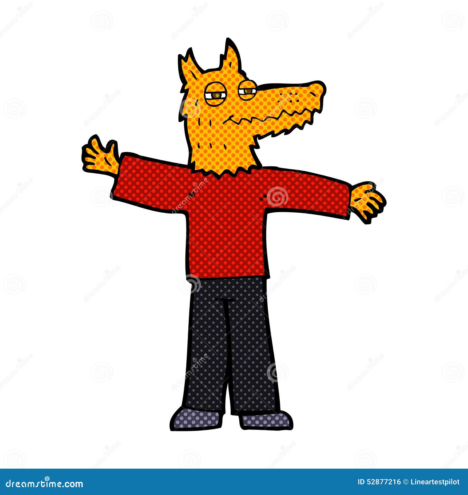 Comic Cartoon Happy Fox Man Stock Illustration - Illustration of book ...