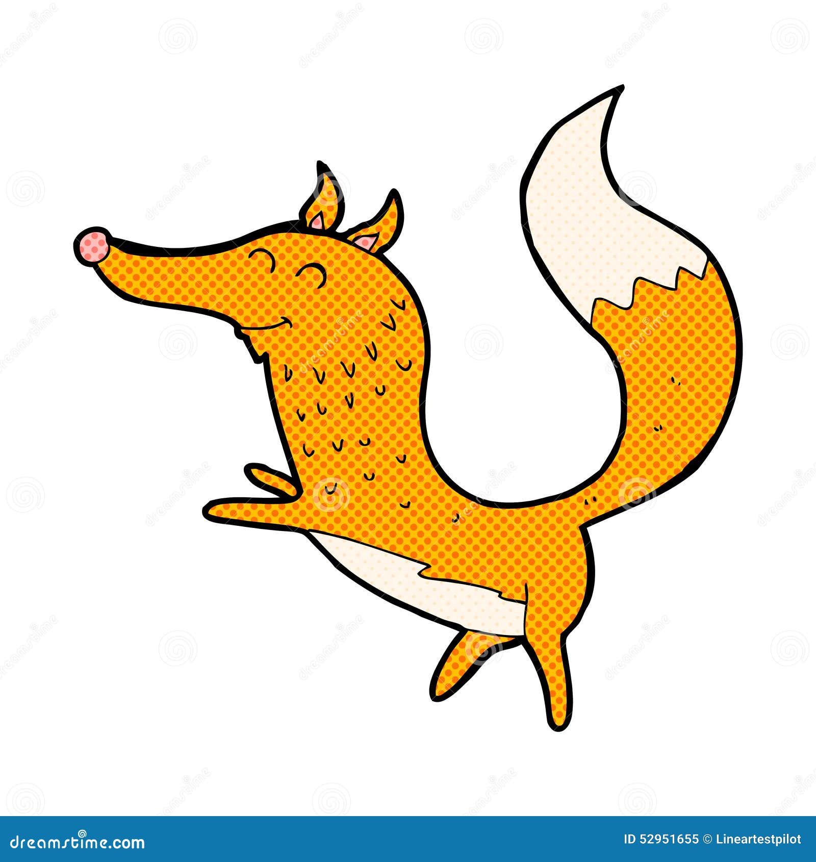 Comic cartoon happy fox stock illustration. Illustration of animals ...